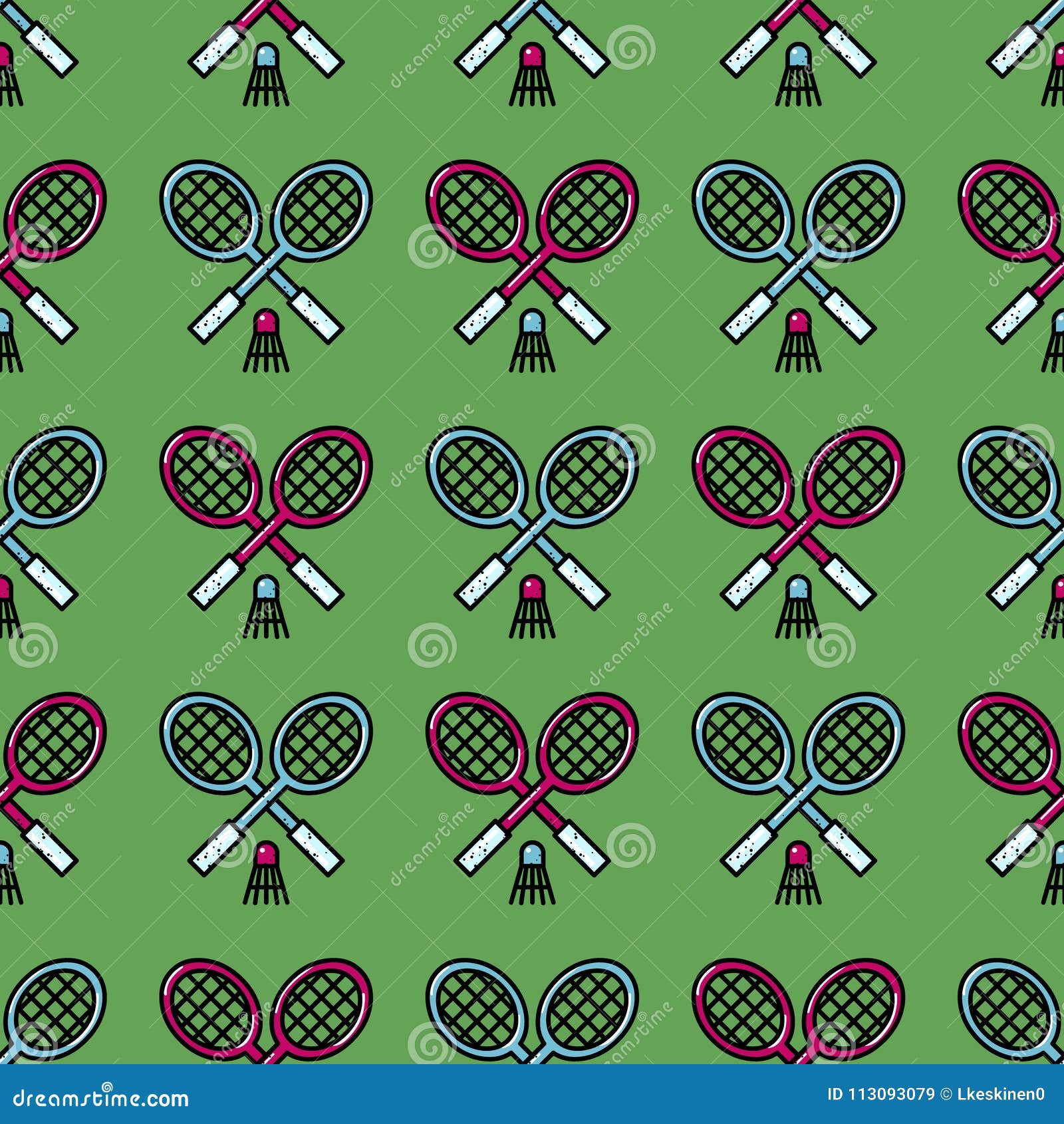 Badminton Racket Seamless Pattern Stock Vector - Illustration of ...