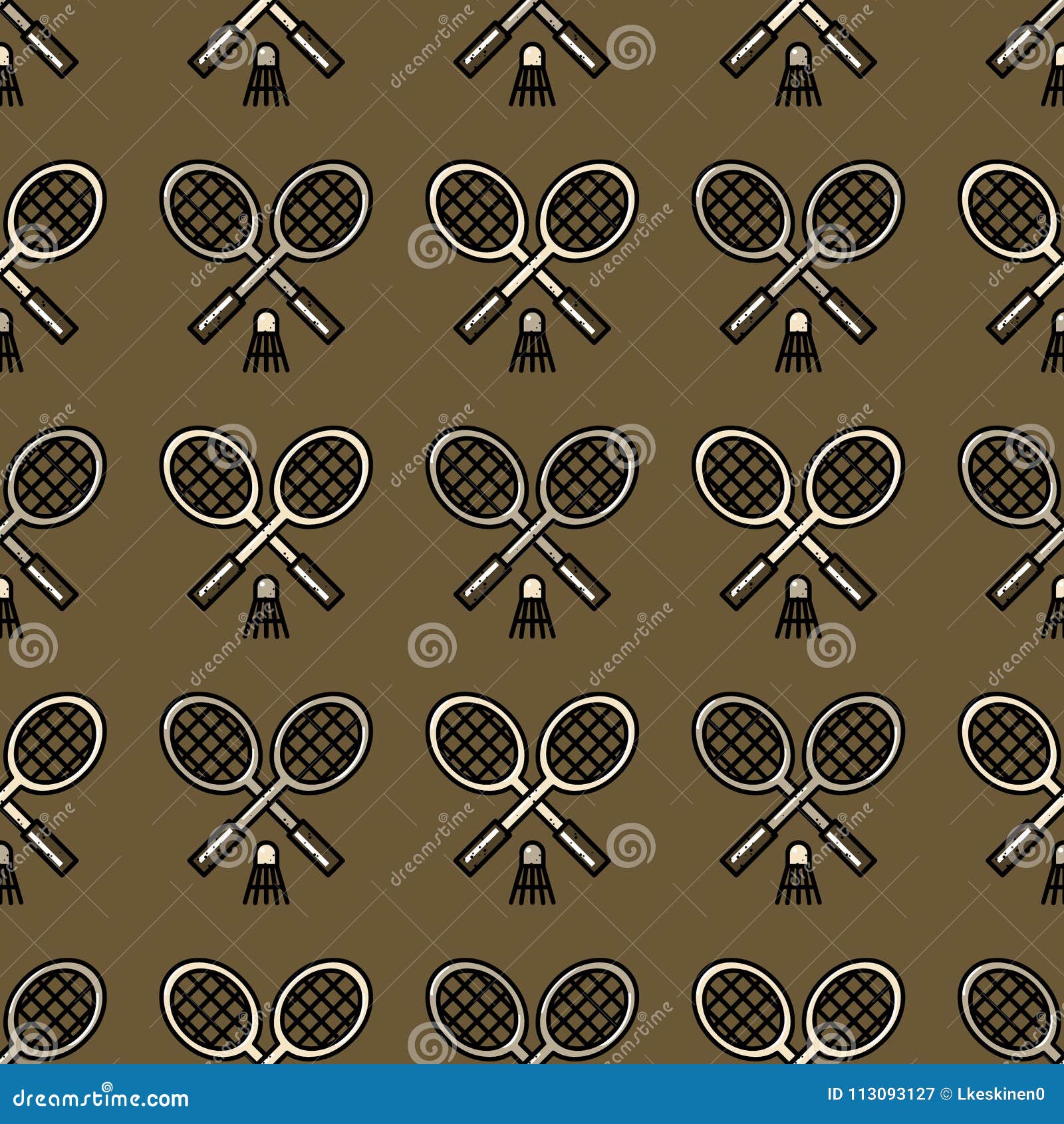 Badminton Racket Seamless Pattern Stock Vector - Illustration of quirky ...