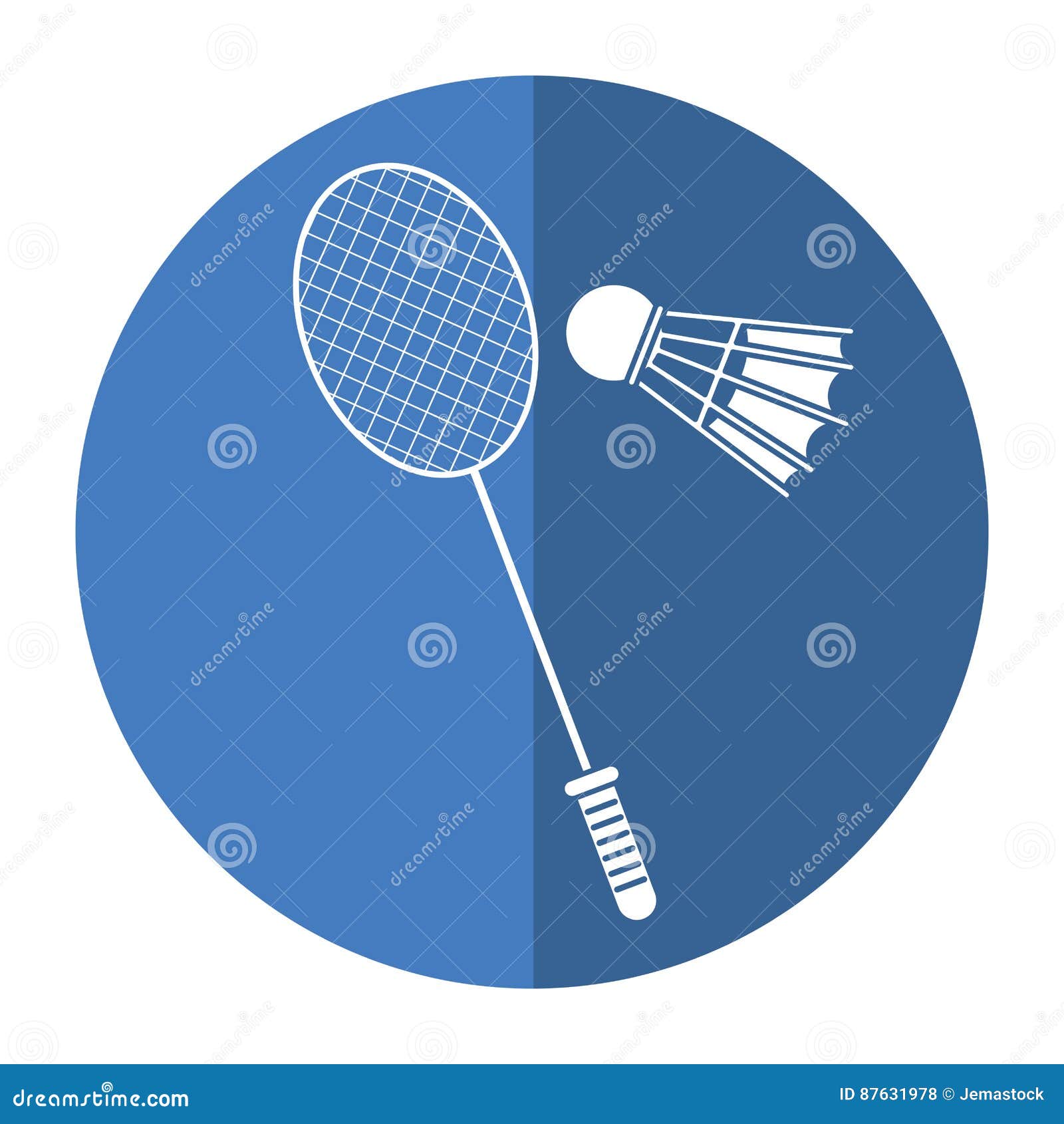 Badminton Racket Shuttlecock Sport Shadow Stock Illustration ...