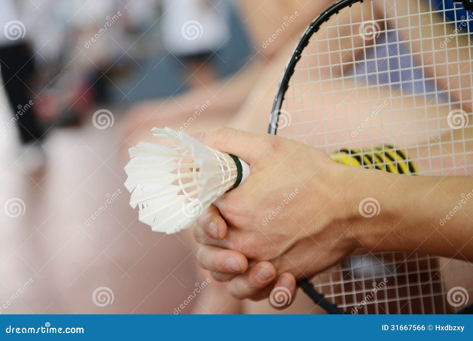 Badminton Racket and Shuttlecocks Stock Photo - Image of match, closeup ...