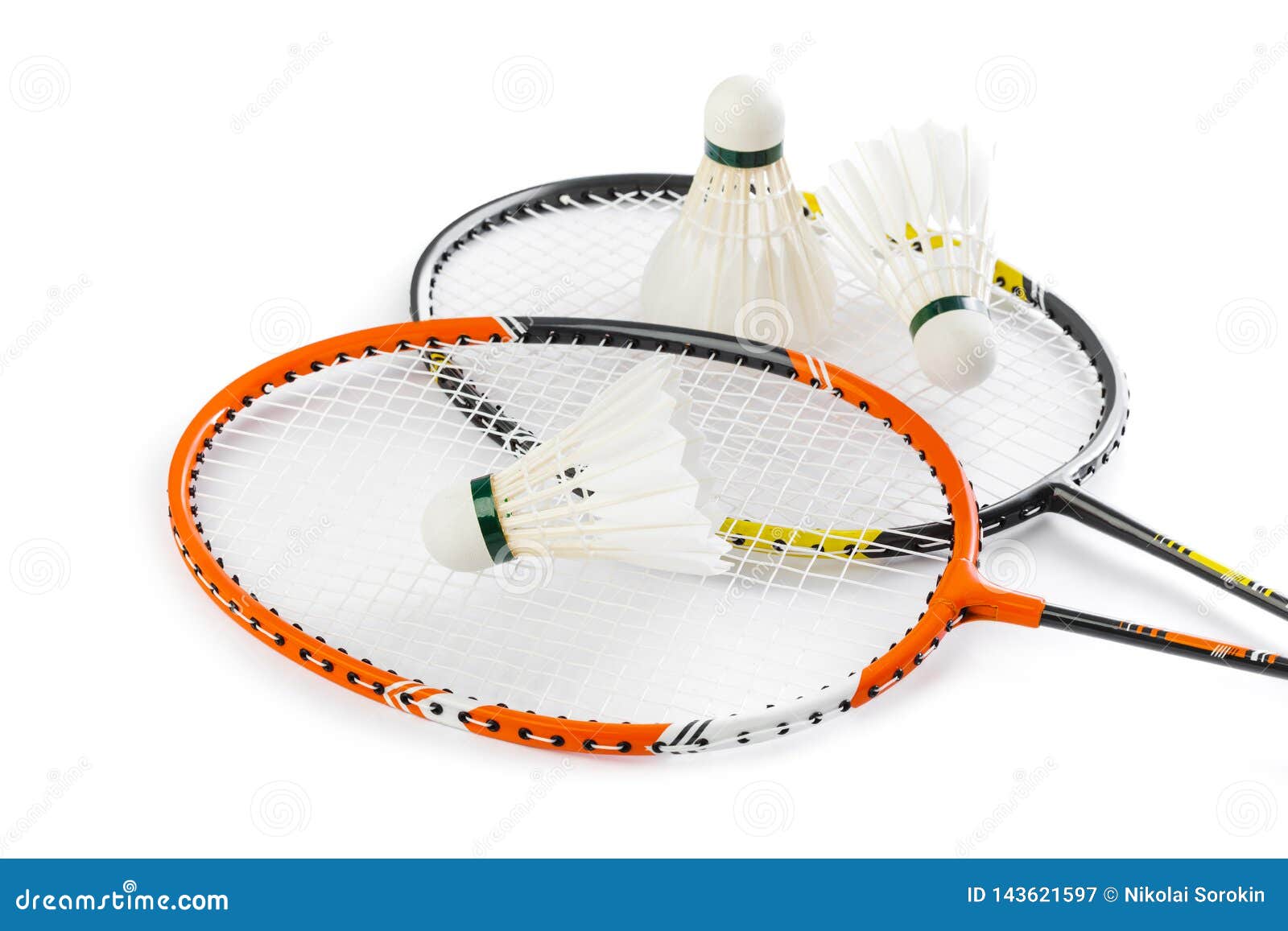 Badminton Rackets And Shuttlecocks On Grass Royalty-Free Stock Image ...