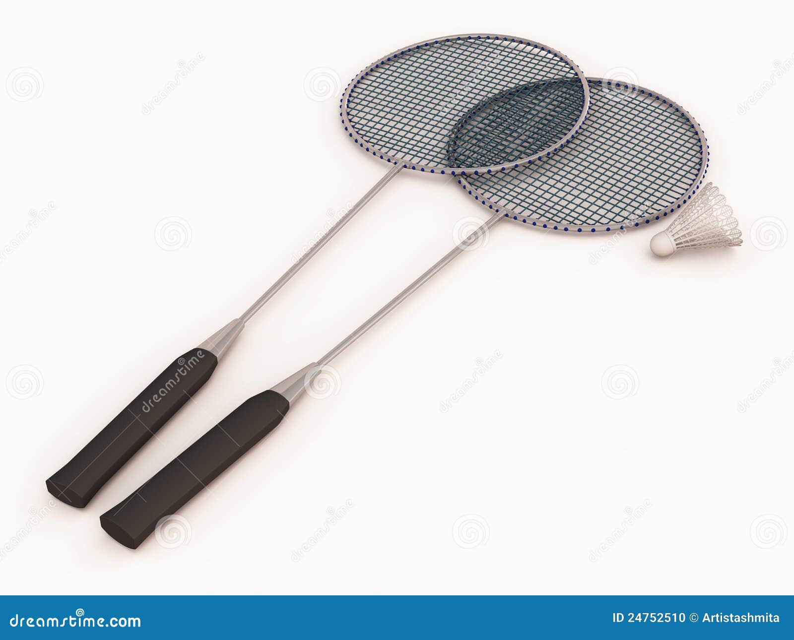 Badminton Rackets and Shuttle Stock Illustration - Illustration of ...