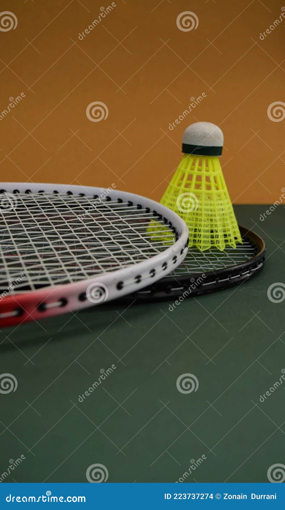 Badminton Rackets and Shuttle Stock Photo - Image of white, badminton ...