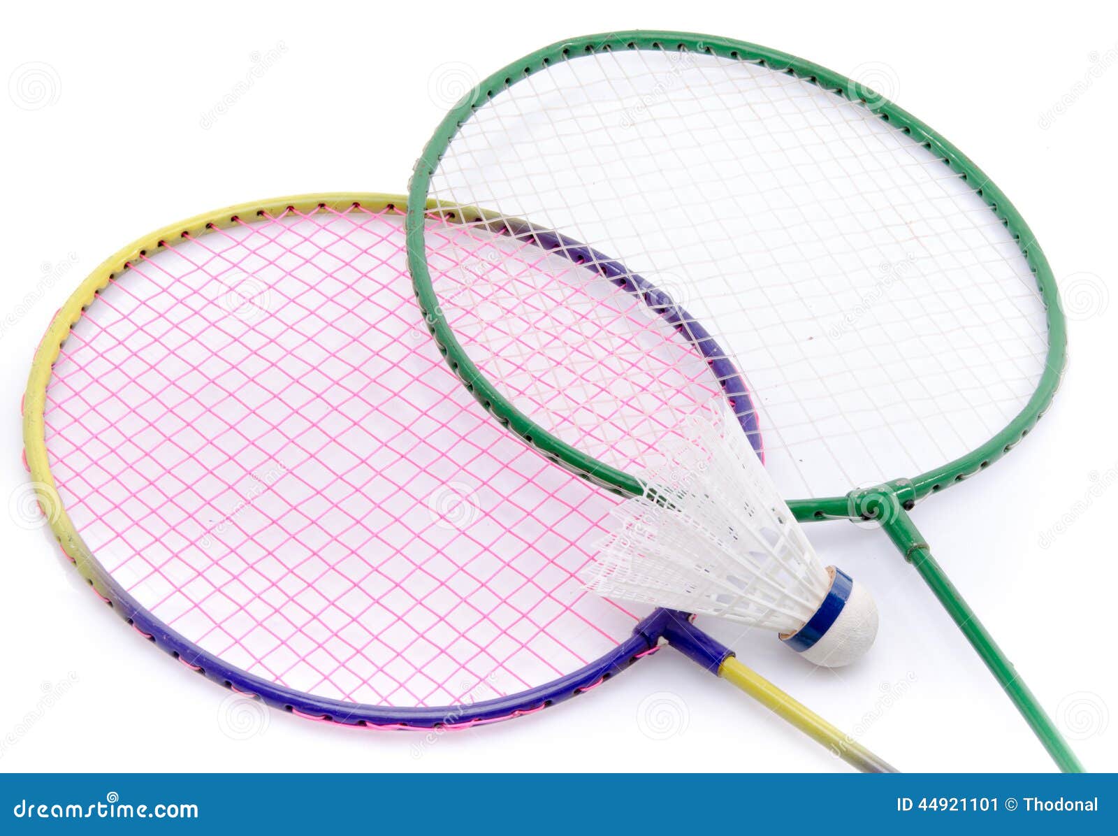 Badminton Rackets and Shuttlecock Stock Image - Image of leisure, sport ...