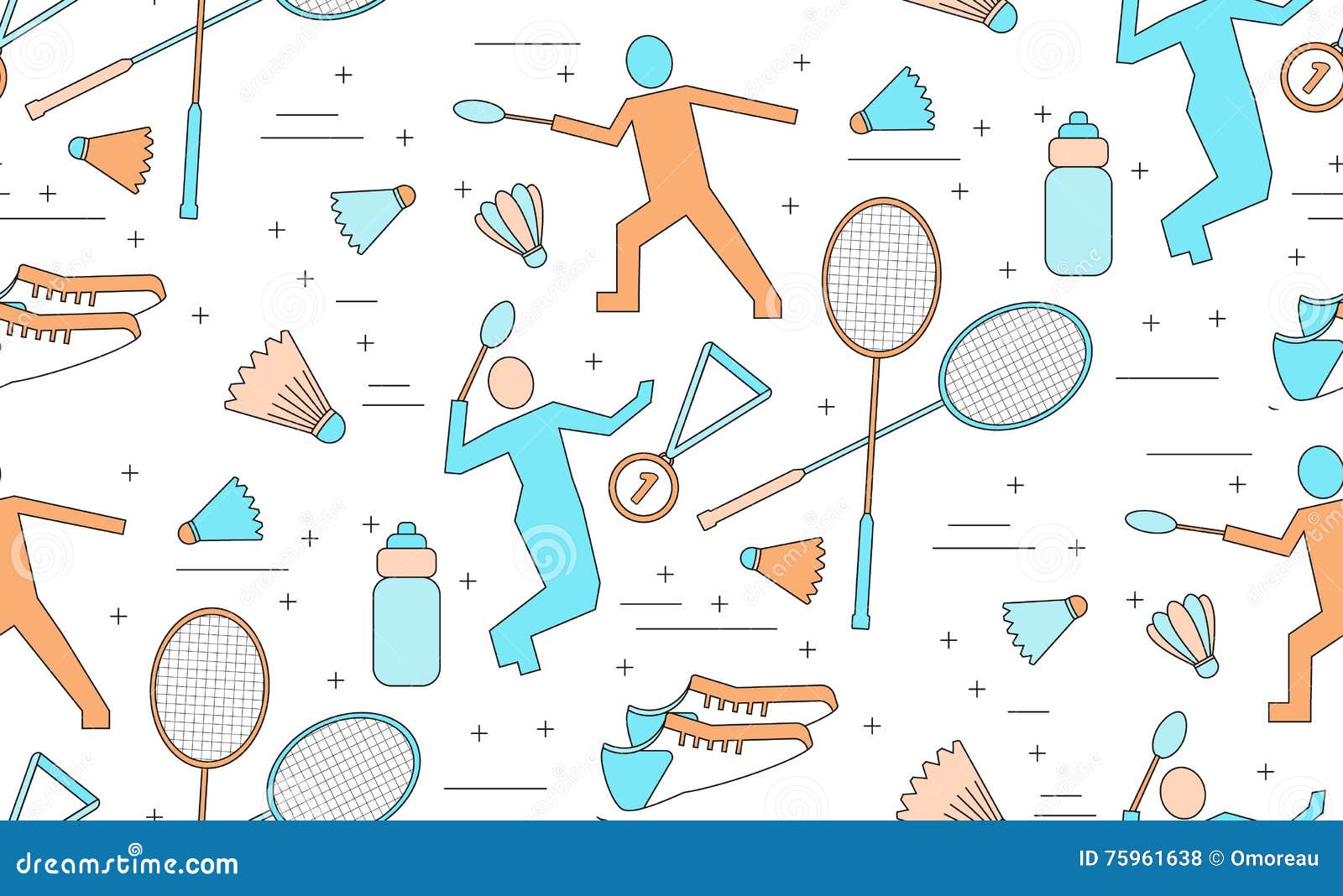Badminton seamless pattern stock vector. Illustration of lifestyle ...
