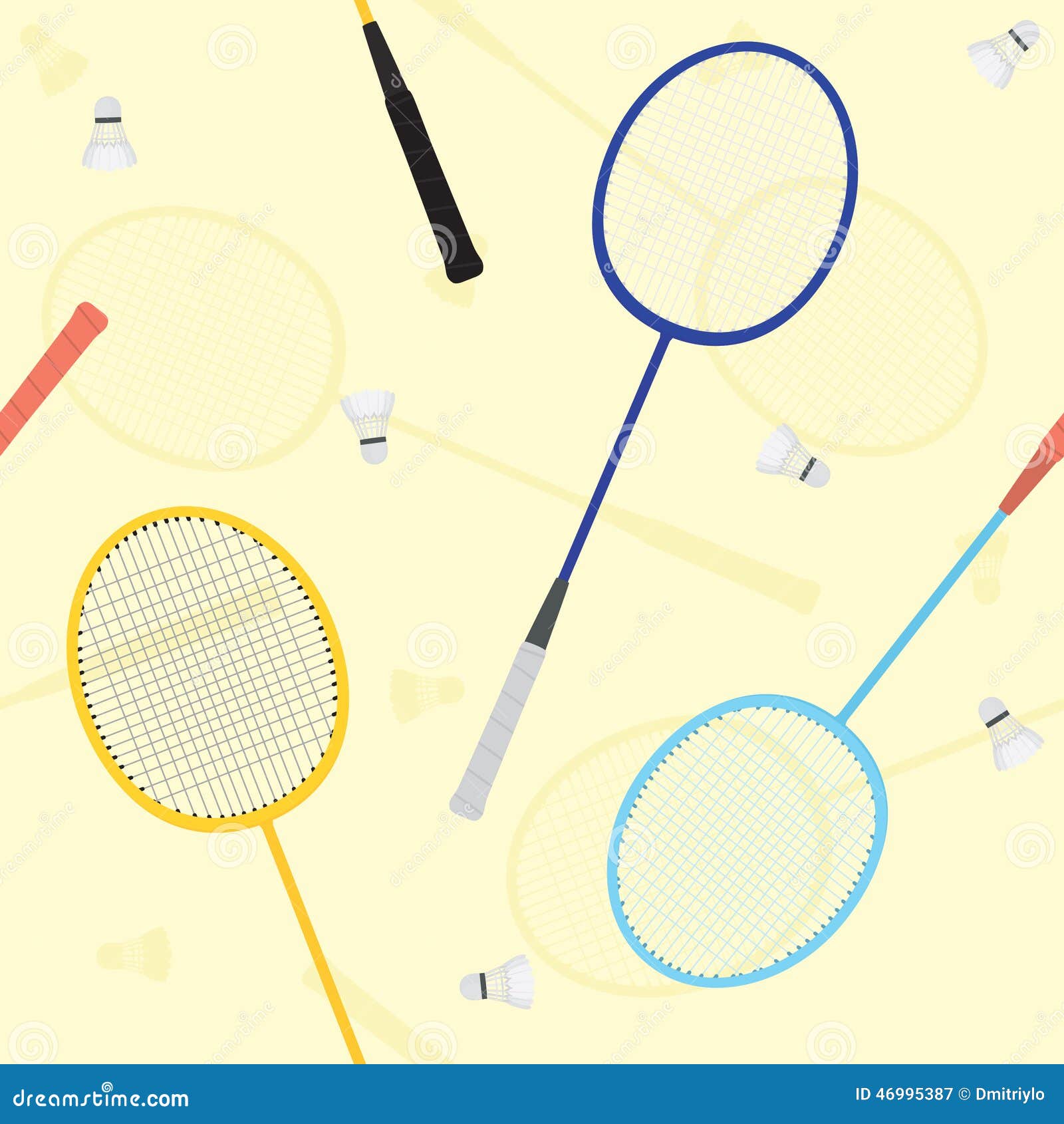 Badminton Seamless Vector Pattern Stock Vector - Illustration of ...