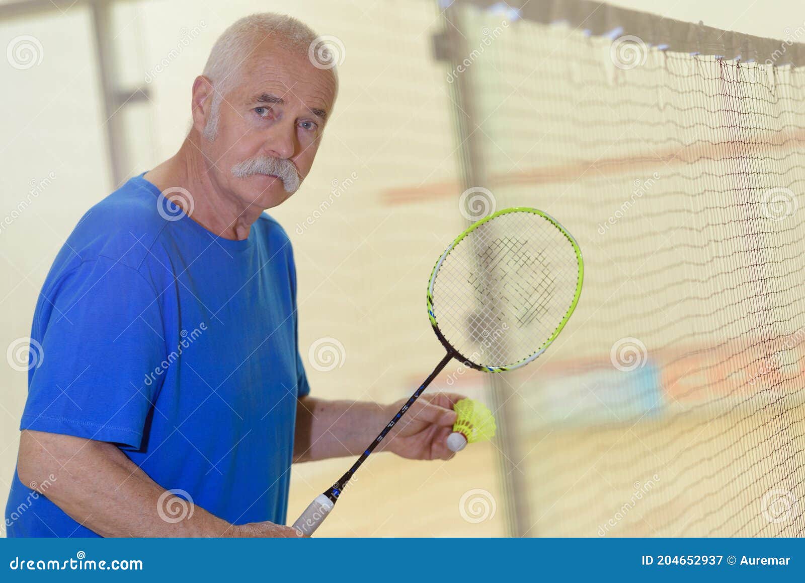 Badminton Senior Man Concept Stock Image - Image of person, activity ...