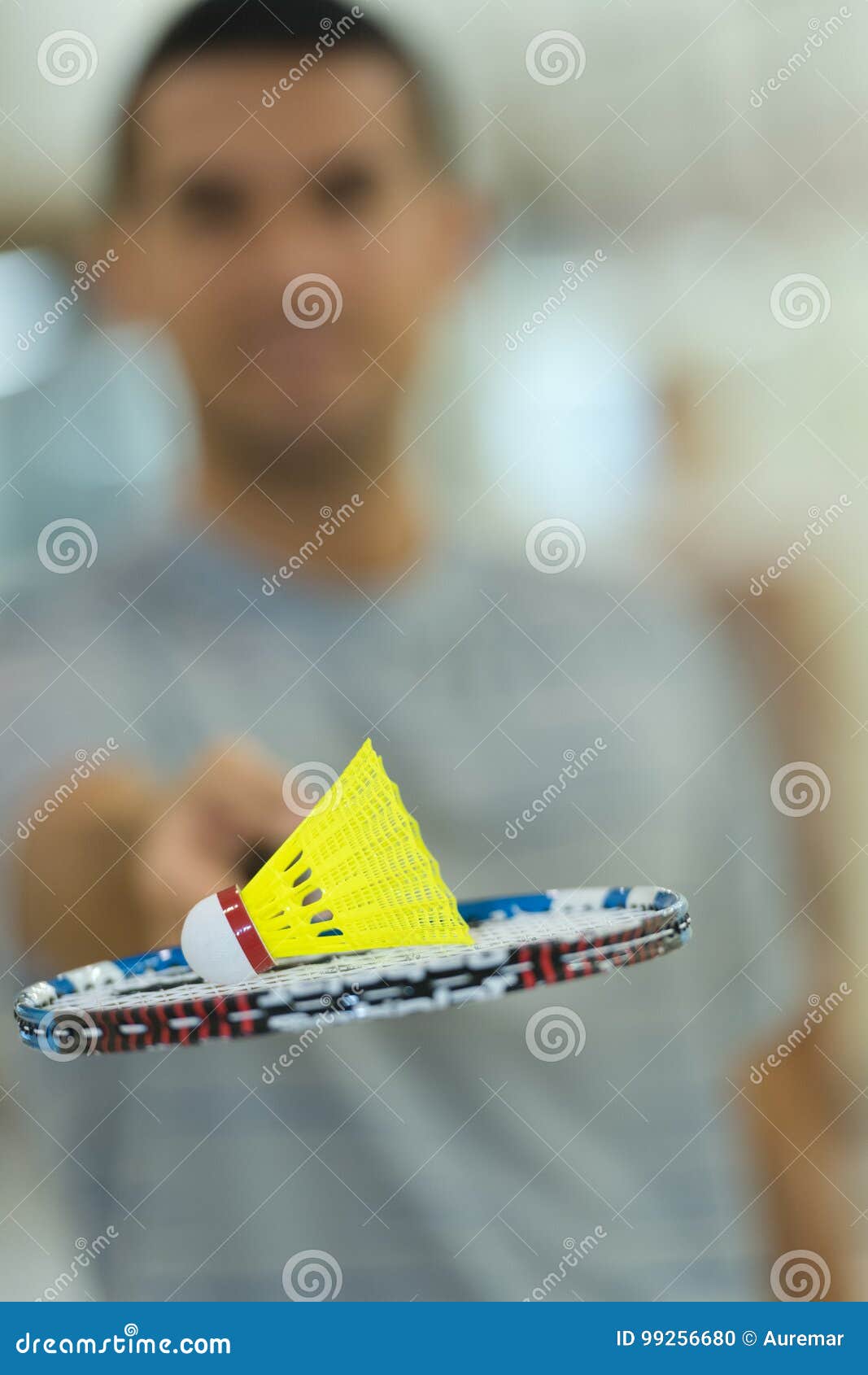 Badminton Shutter Cocks On Racket Are On Dark Background Royalty-Free ...