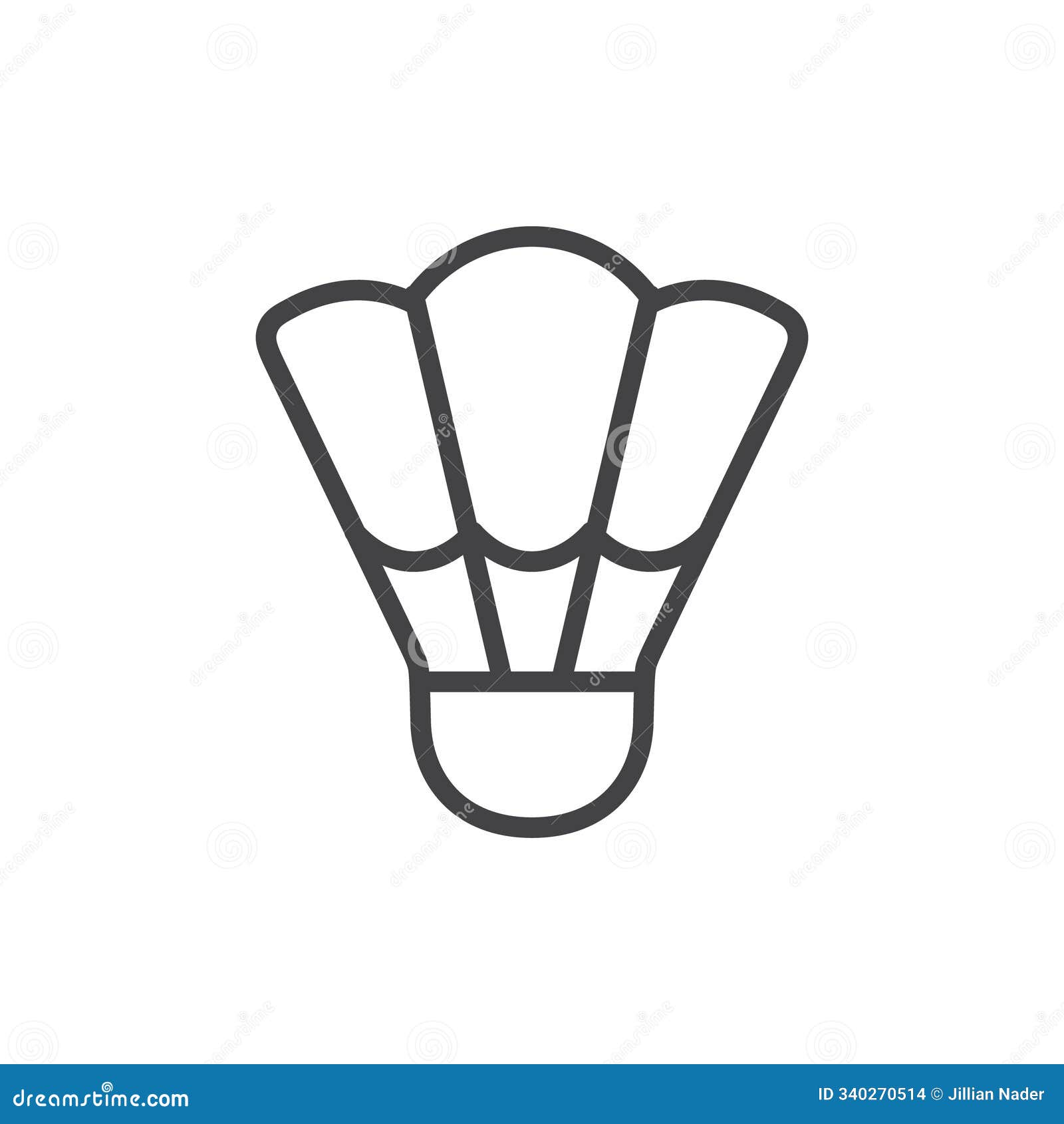 Badminton Shuttle Icon Thin Outline Art Symbol Stock Vector ...