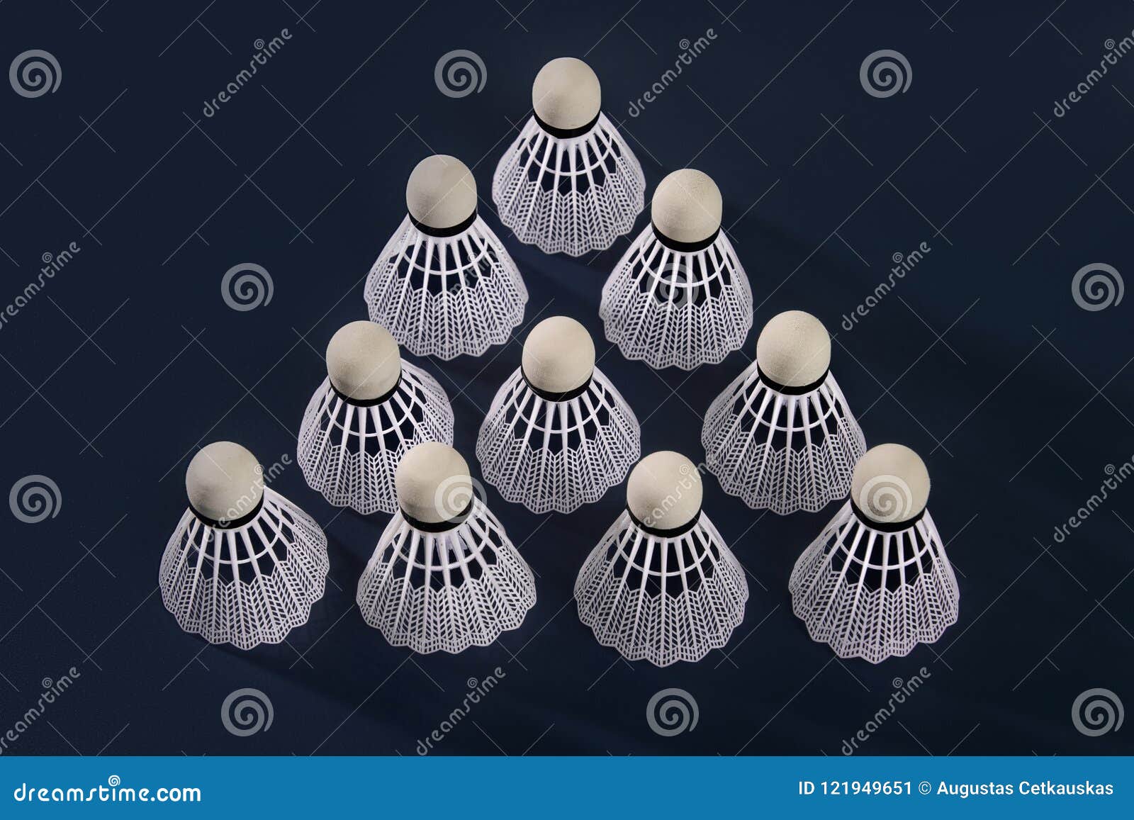 Badminton Shuttlecock Against a Blue Background Stock Image - Image of ...