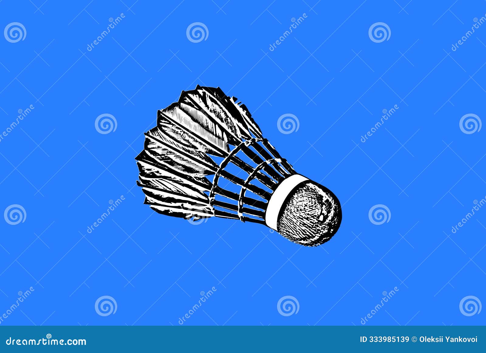 Badminton Shuttlecock on a Blue Background. Stock Vector - Illustration ...