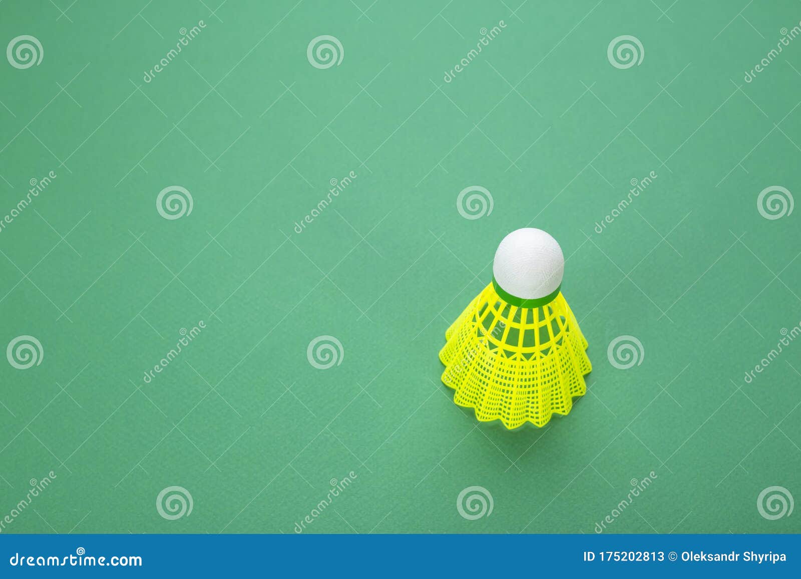 Badminton Shuttlecock on a Green Background Top View Stock Image ...