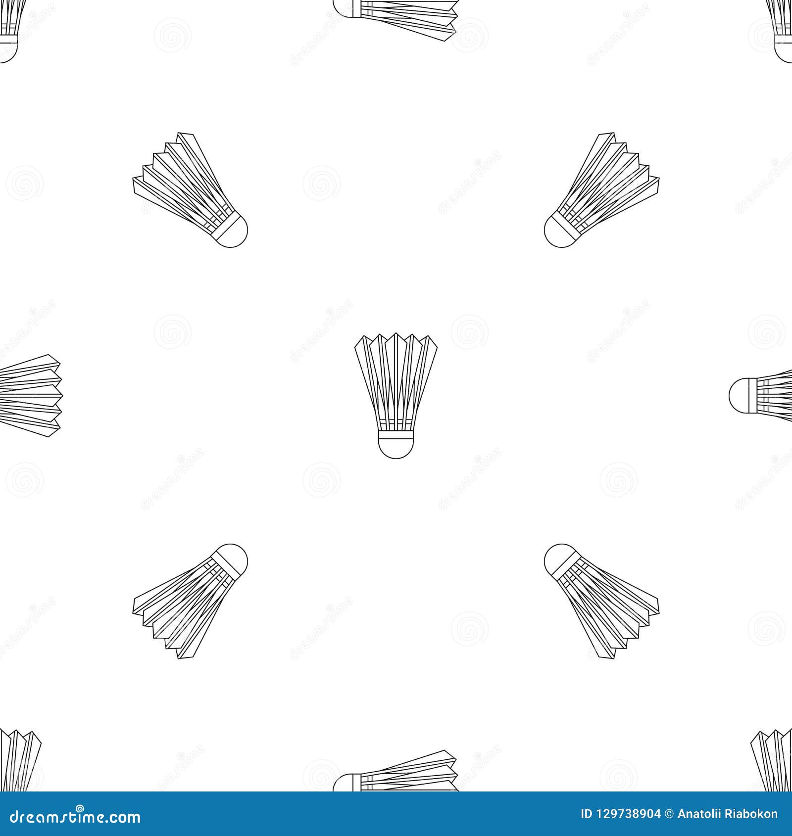 Badminton Shuttlecock Pattern Seamless Vector Stock Vector ...