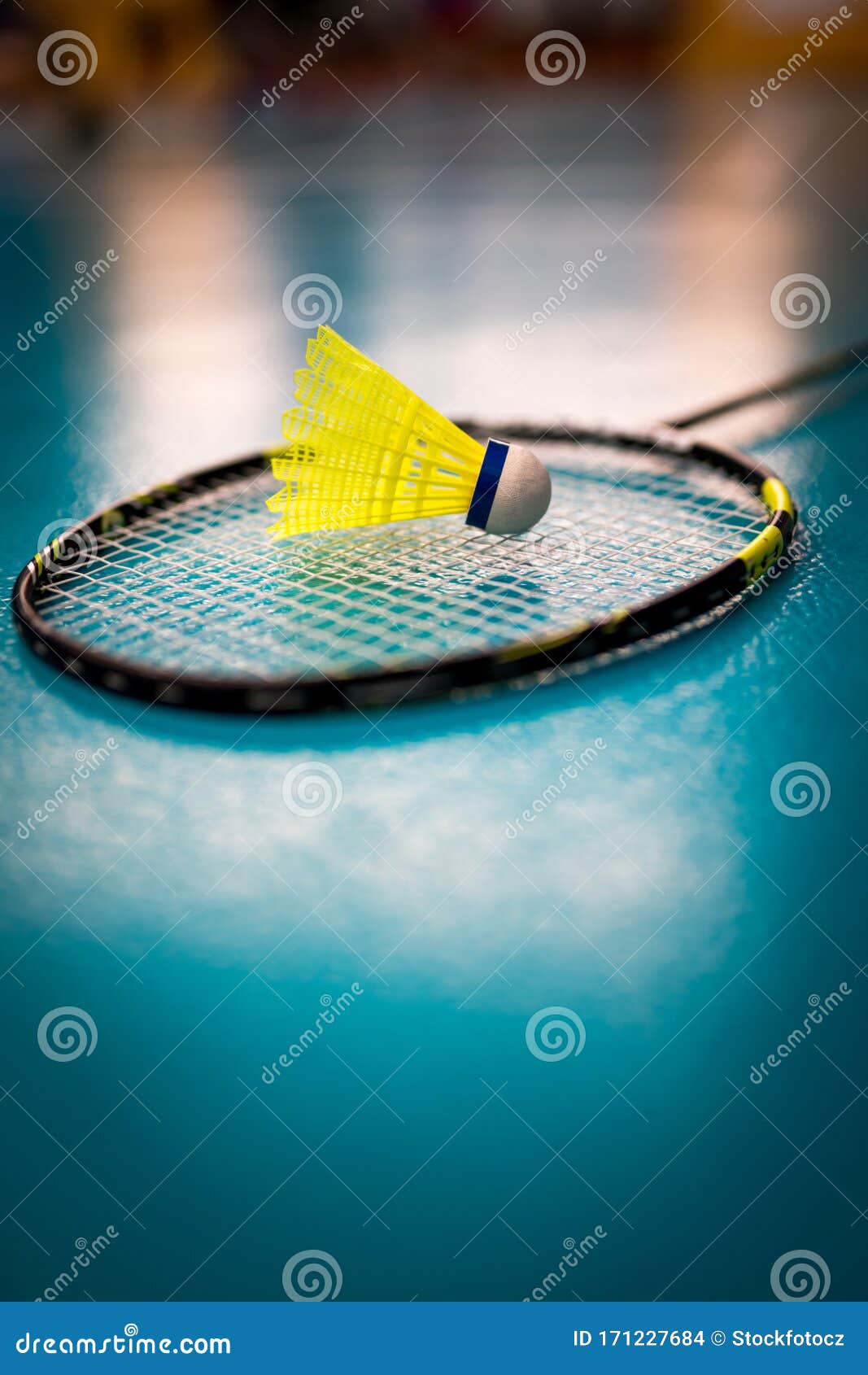 Badminton Shuttlecock and Racket Stock Photo - Image of racket ...