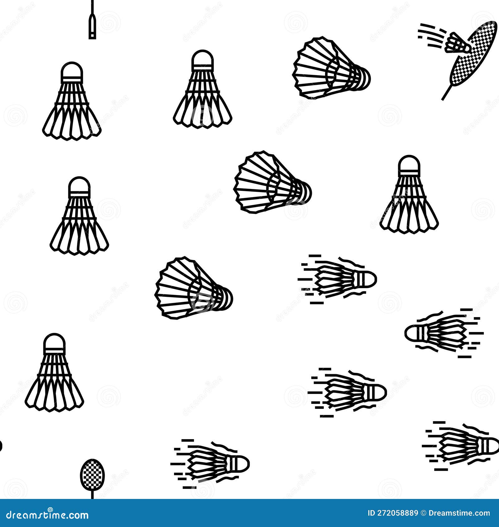 Badminton Shuttlecock Sport Vector Seamless Pattern Stock Vector ...