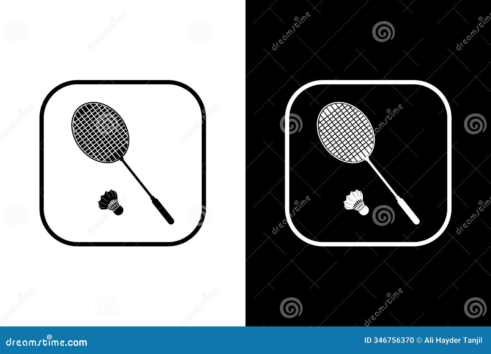 Badminton Silhouette Vector Icons Black And White Backgrounds ...