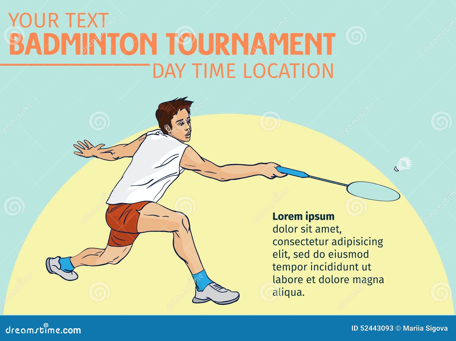 Badminton Sport Invitation Poster Or Flyer Vector Illustration ...