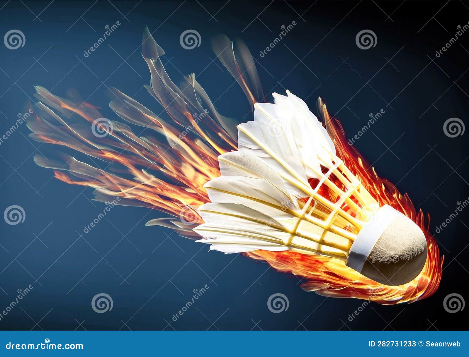 A Badminton Sport Shuttlecock Comet Fire Tail Flying 1 Stock Image ...