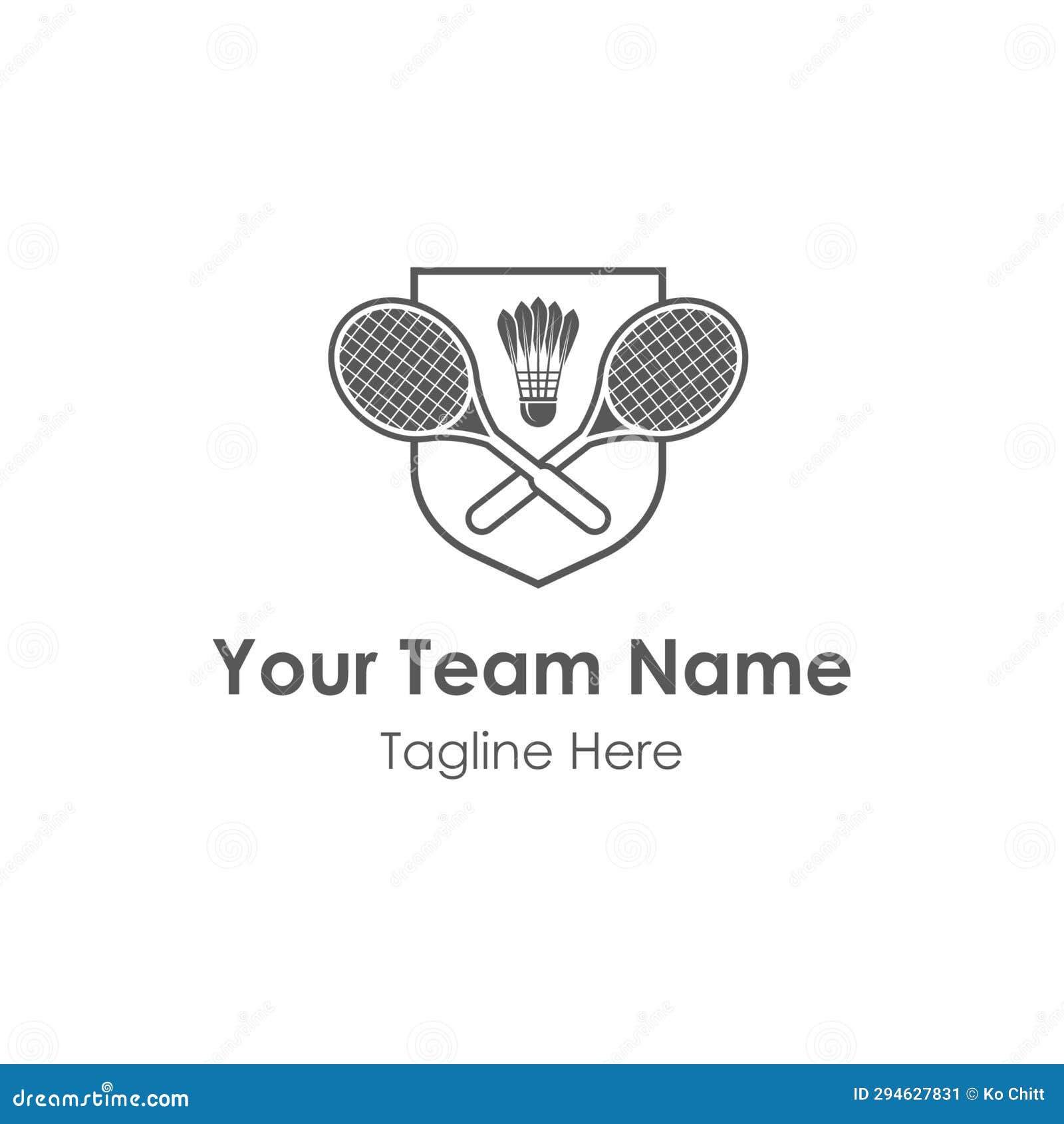 Badminton Team Logo stock illustration. Illustration of editable ...