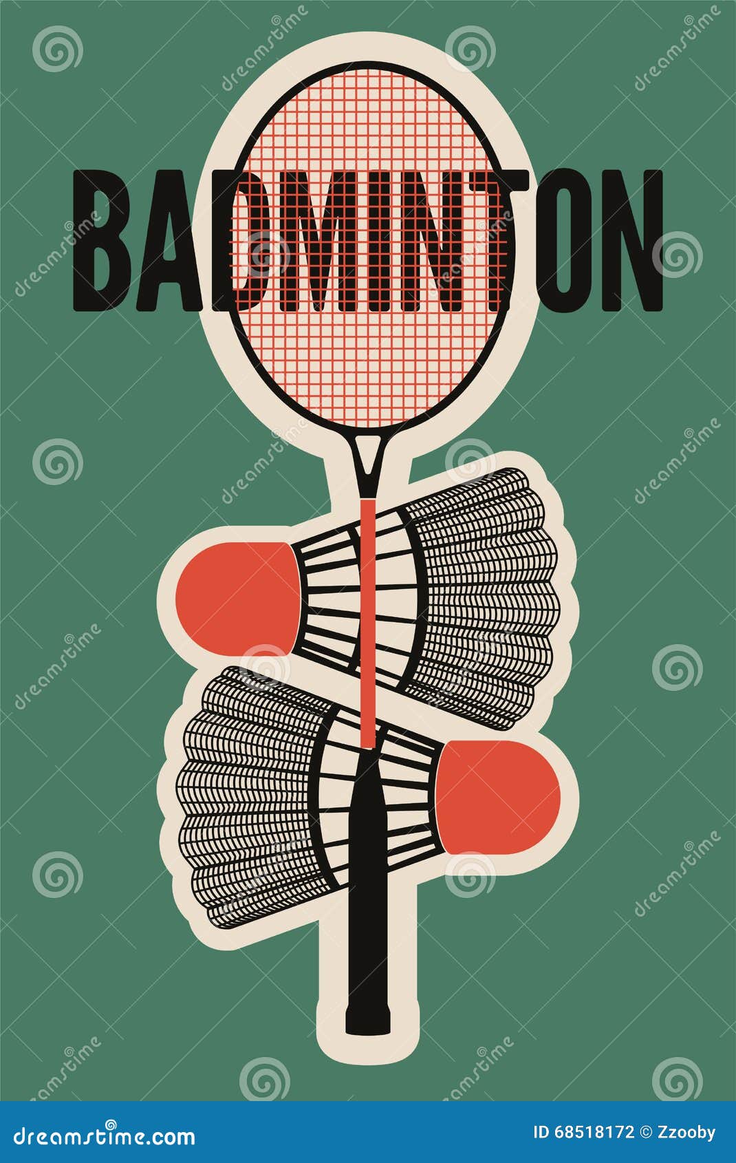 Badminton Typographic Vintage Style Poster. Retro Vector Illustration ...