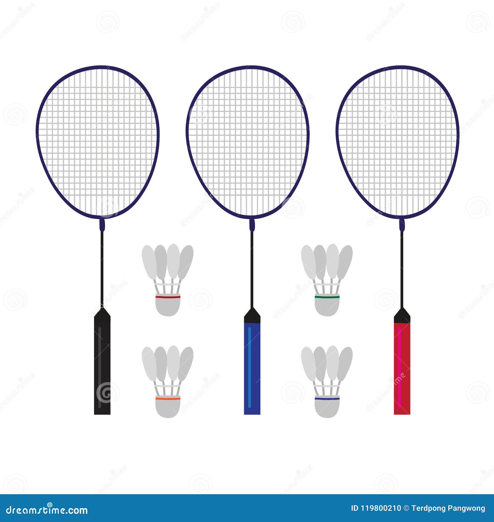 Badminton Vector Collection Design Stock Illustration - Illustration of ...