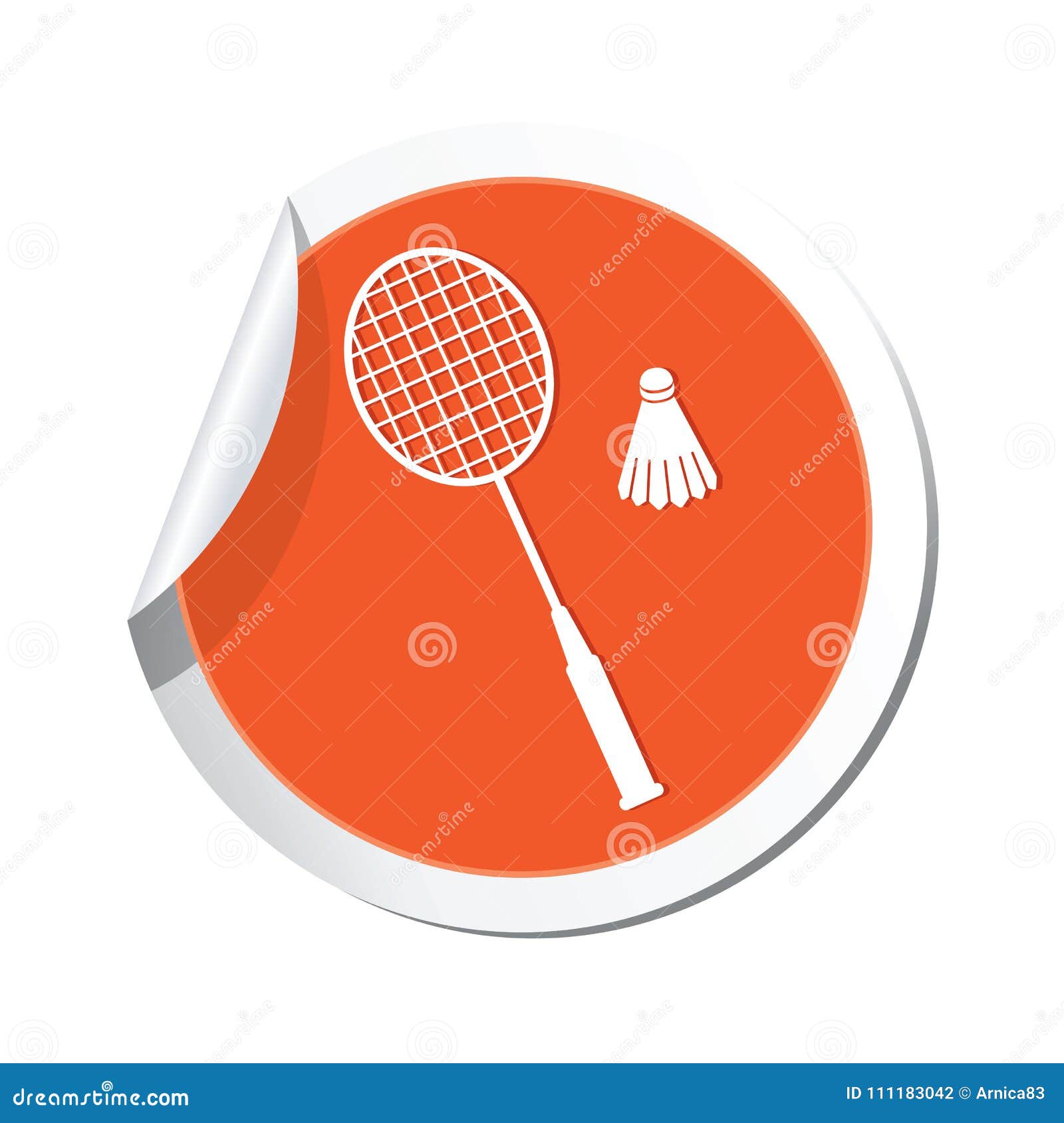 Badmintonpictogram Op De Sticker Vector Illustratie - Illustration of ...