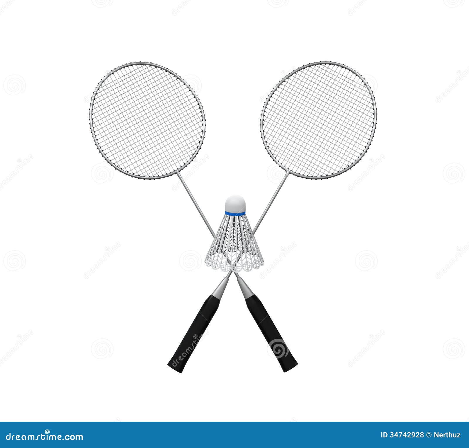 Badmintonrackets En Een Shuttle Stock Illustratie - Illustration of ...