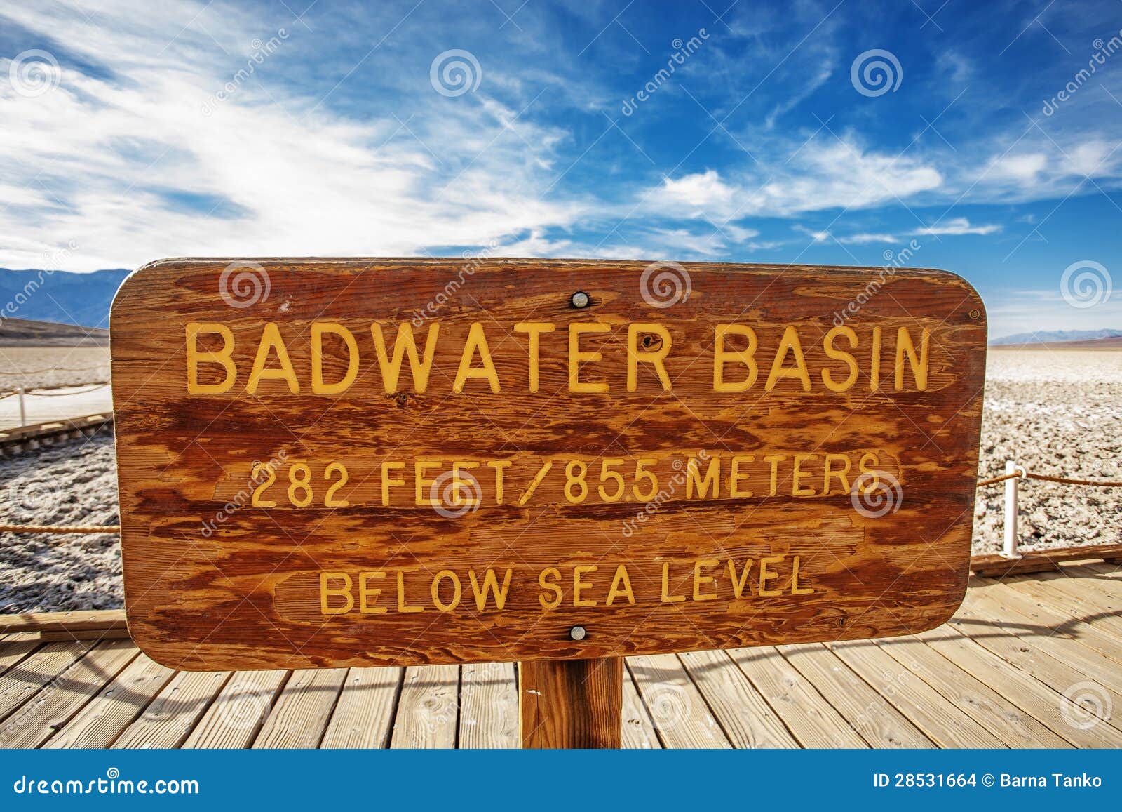 Badwater basi sign stock photo. Image of environment - 28531664