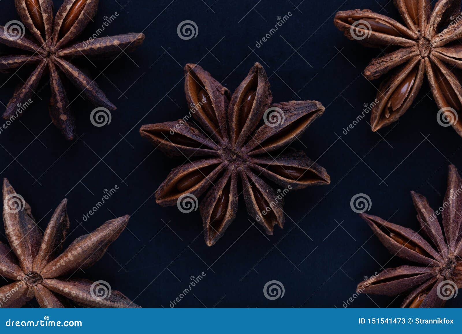 Badyan Anise Stars on a Black Background Stock Image - Image of life ...