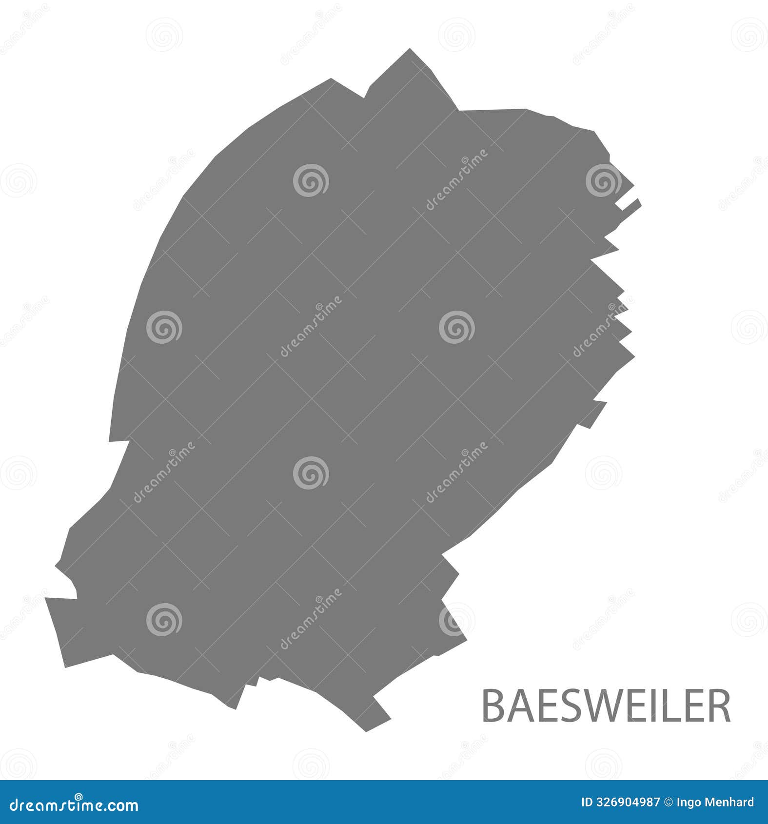 Baesweiler German City Map Grey Illustration Silhouette Shape Stock ...