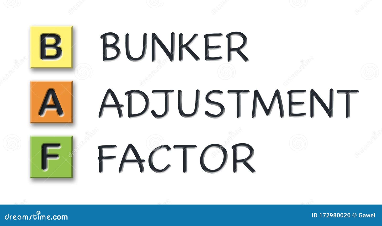 BAF Initials in Colored 3d Cubes with Meaning Stock Illustration ...