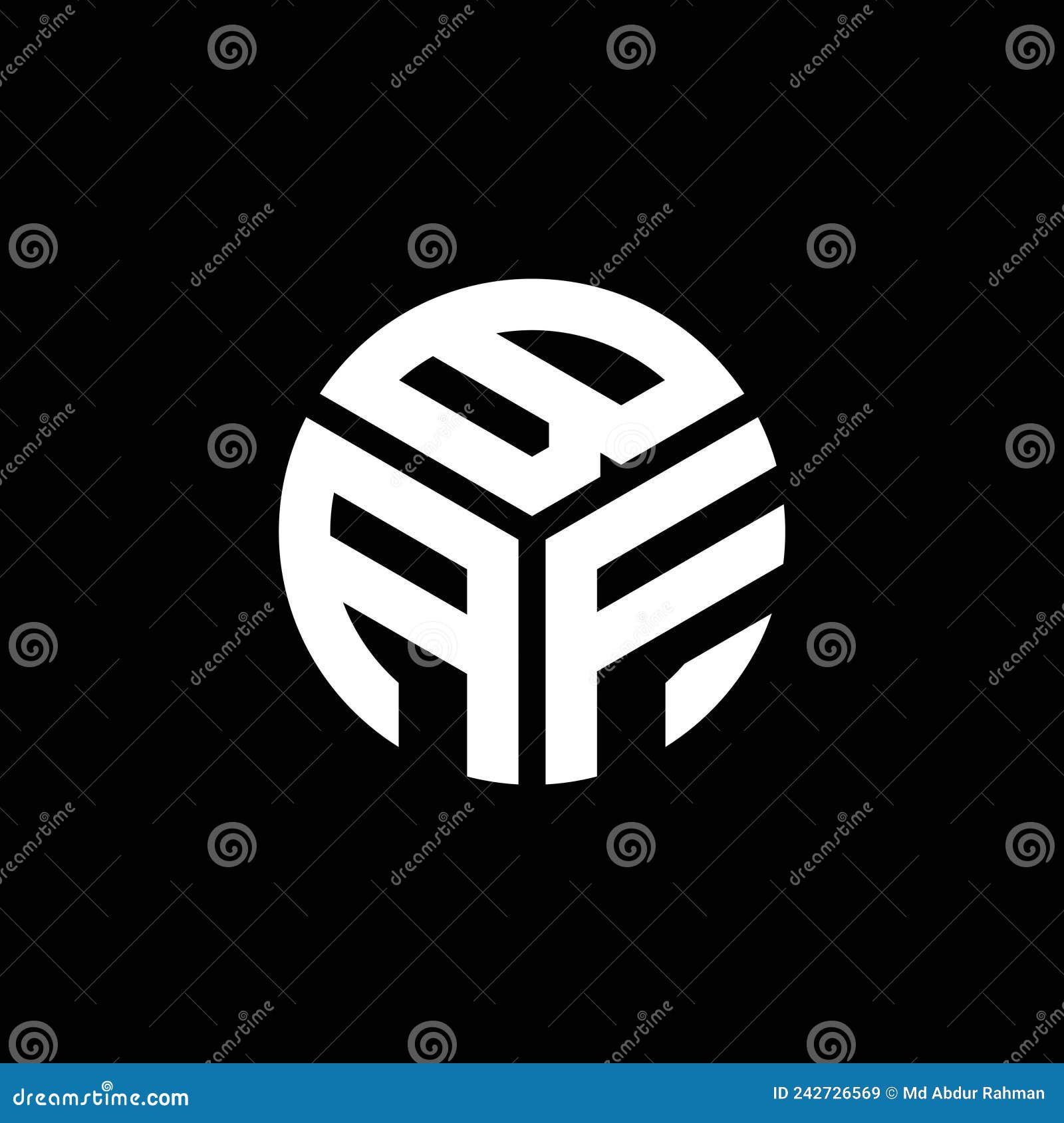BAF Letter Logo Design on Black Background. BAF Creative Initials ...