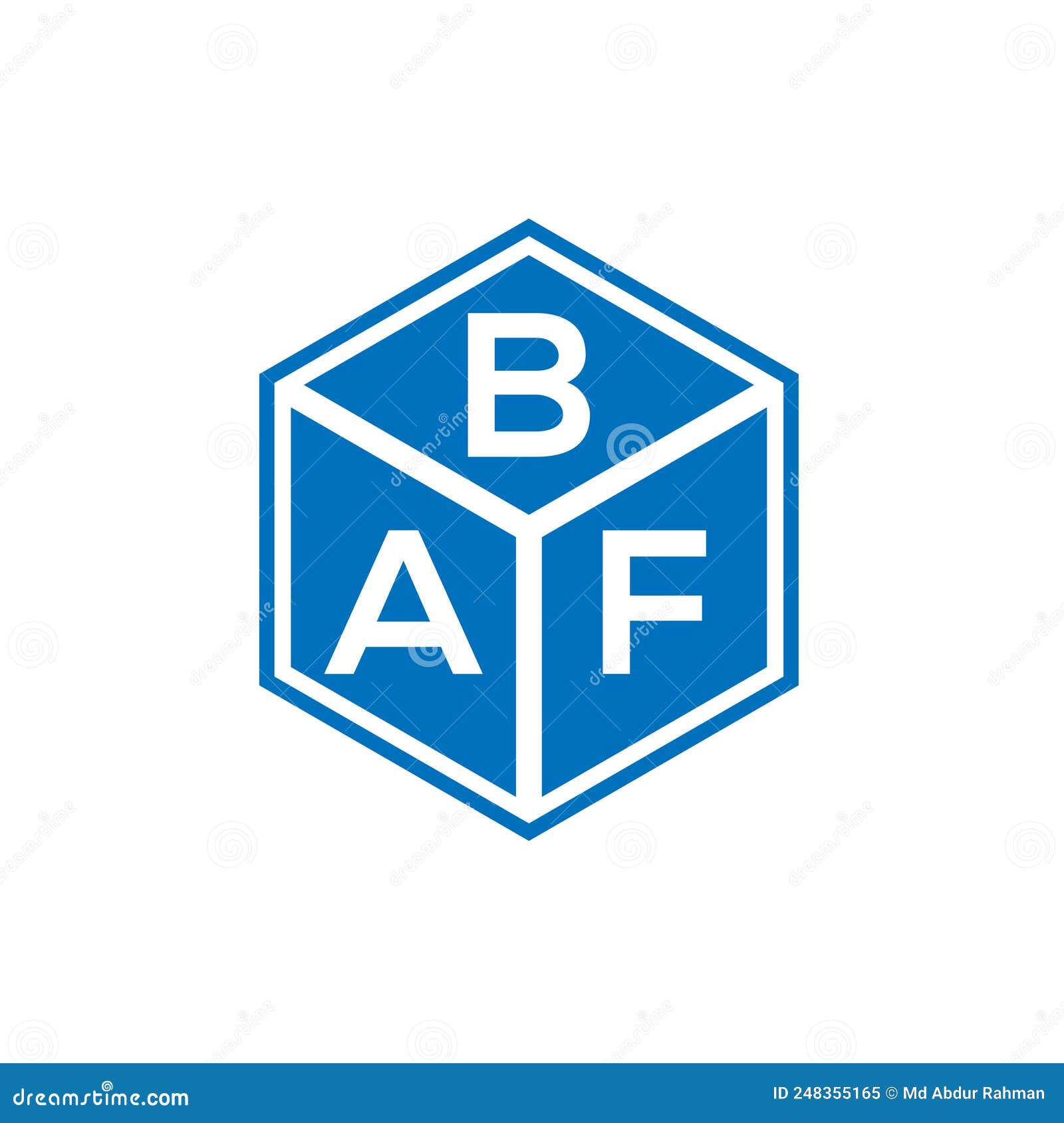 BAF Letter Logo Design on Black Background. BAF Creative Initials ...