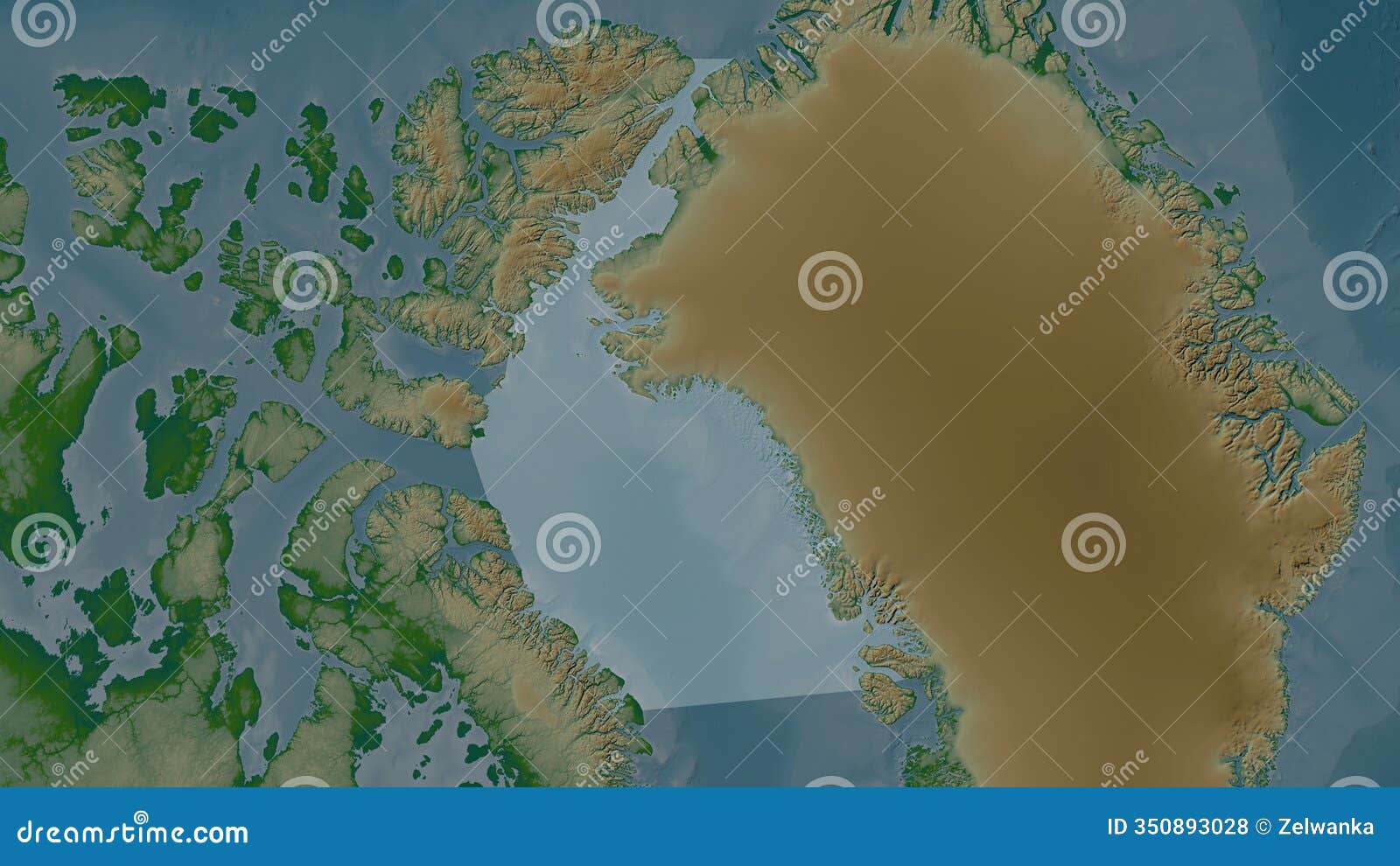 Baffin Bay Highlighted. Physical Map Stock Illustration - Illustration ...