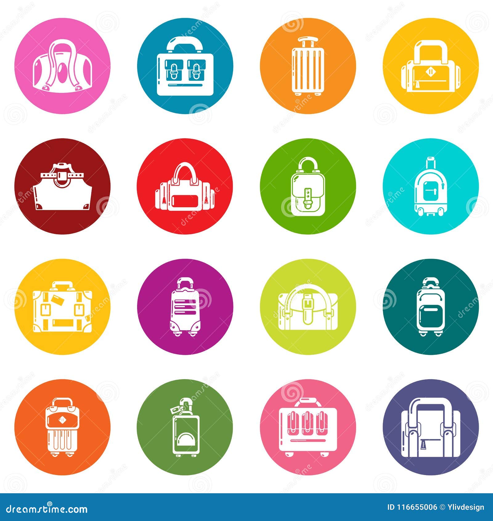 Bag Baggage Suitcase Icons Set Colorful Circles Vector Stock Vector ... Bag Baggage Suitcase Icons Set Colorful Circles Vector Stock Vector ...