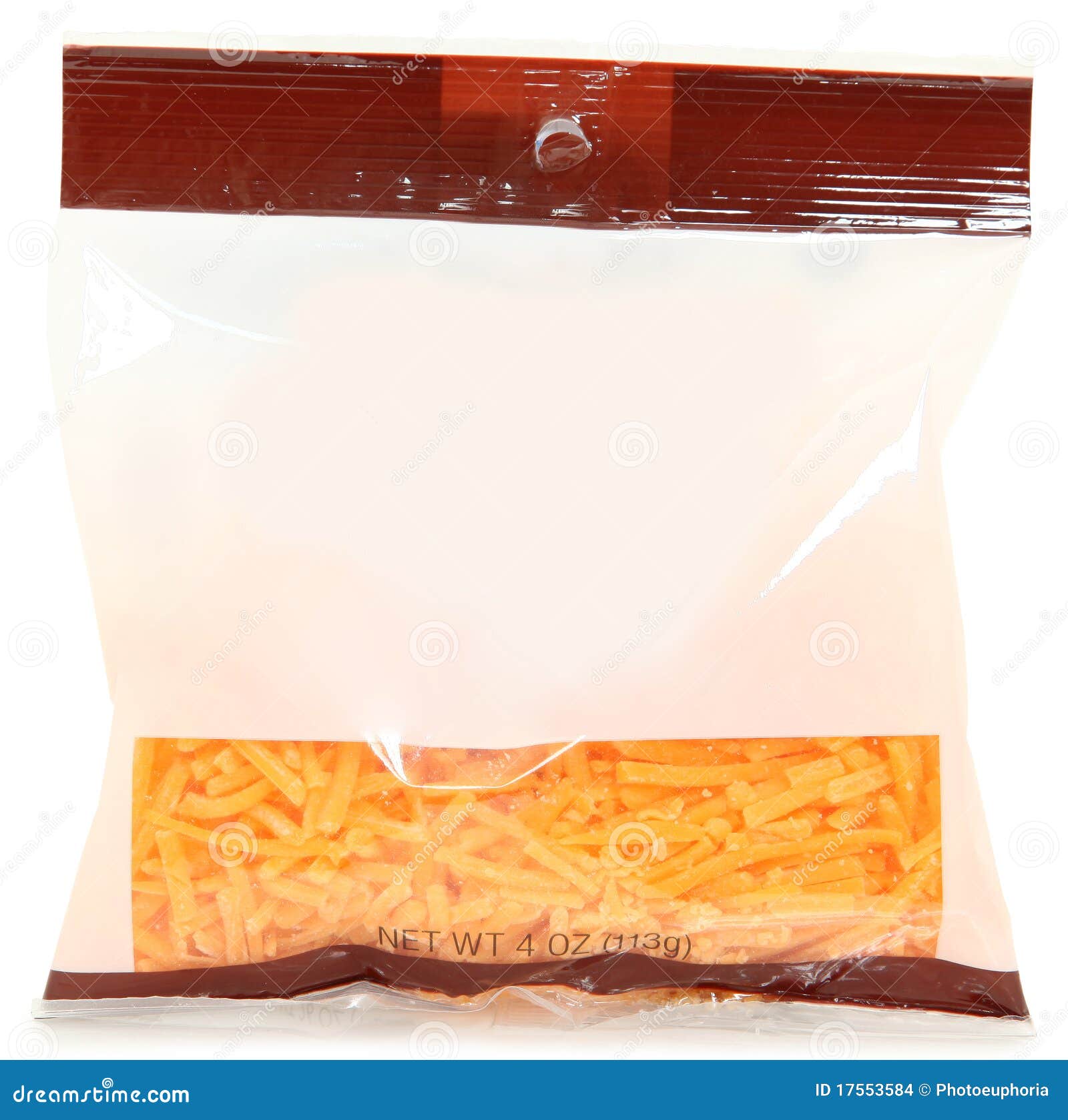 Bag Blank Label Shredded Cheddar Cheese Stock Photo - Image of four ...