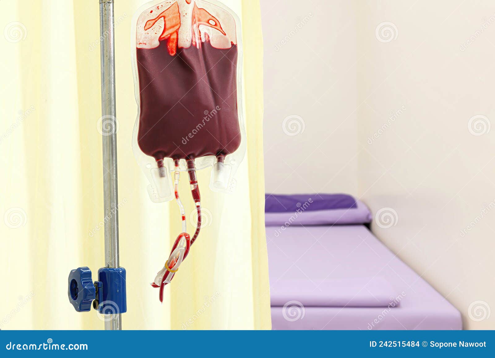 A Bag of Blood on a Metal Stand Stock Photo - Image of background ...