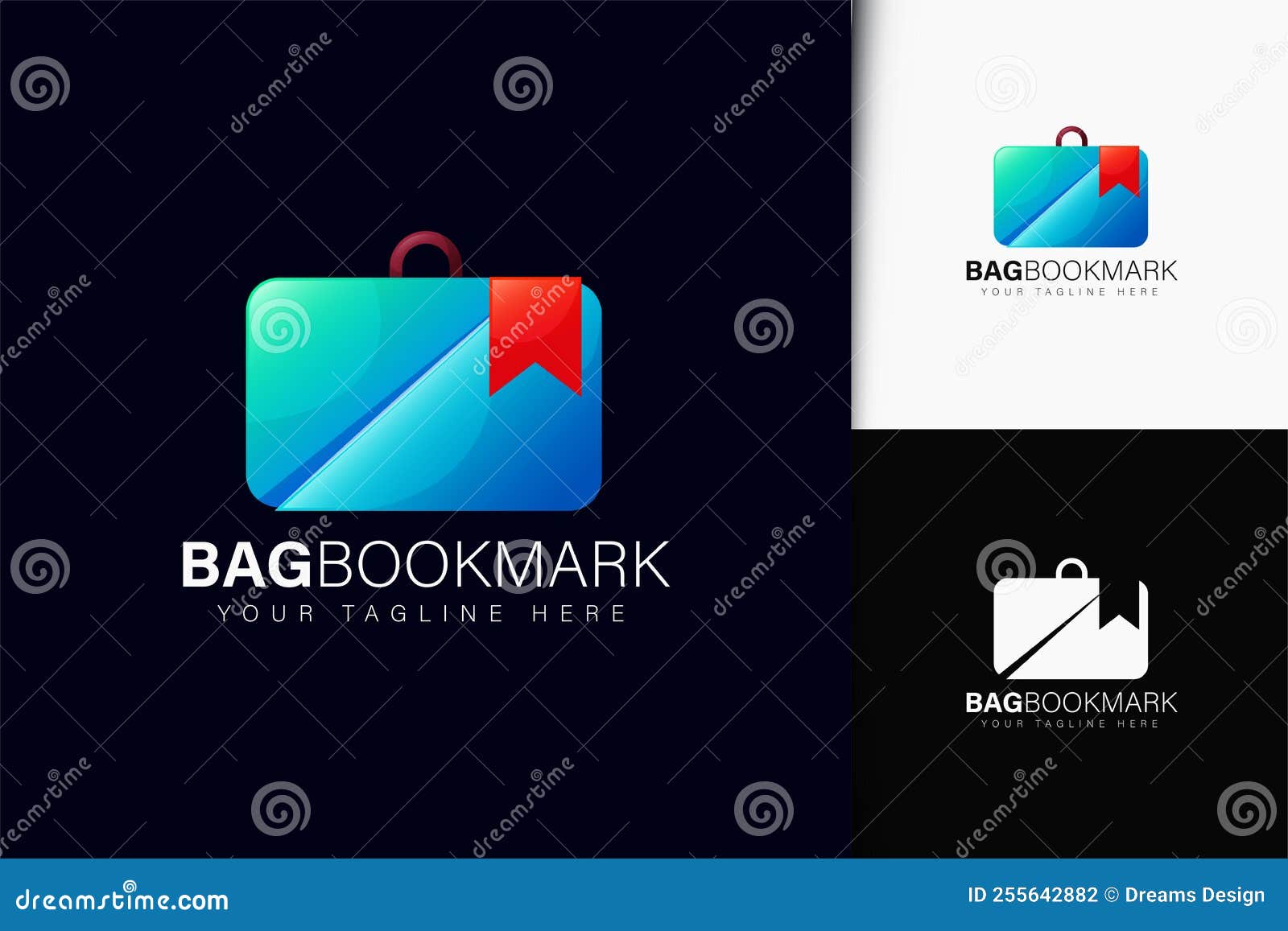 Bag and Bookmark Logo Design with Gradient Stock Vector - Illustration ...