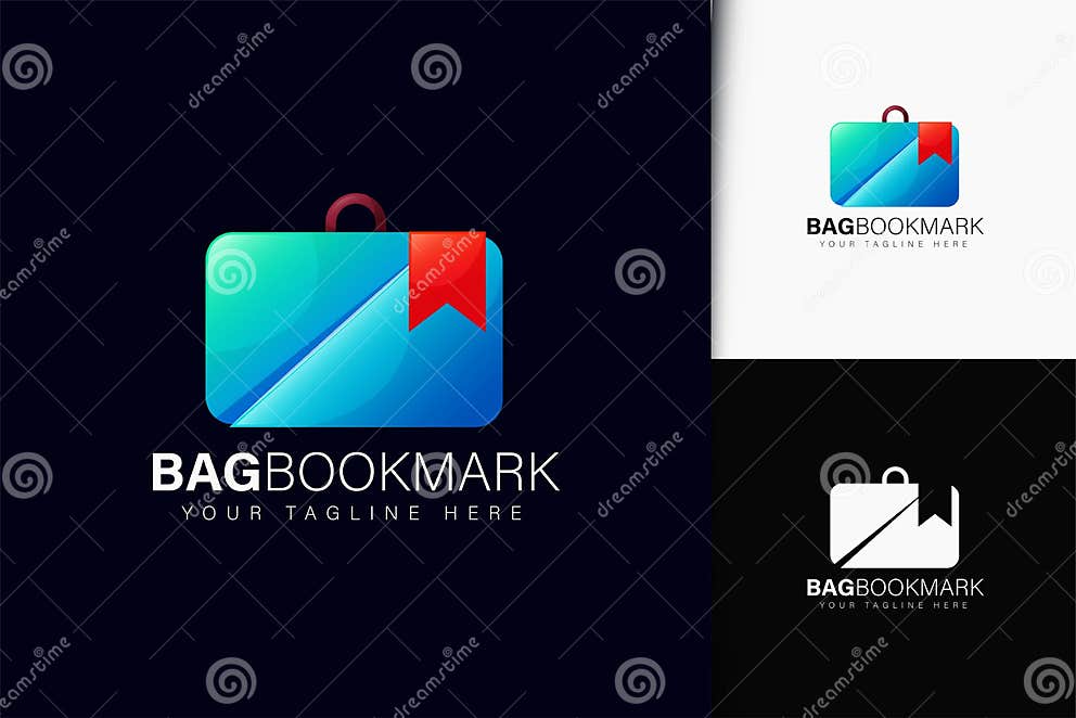 Bag and Bookmark Logo Design with Gradient Stock Vector - Illustration ...
