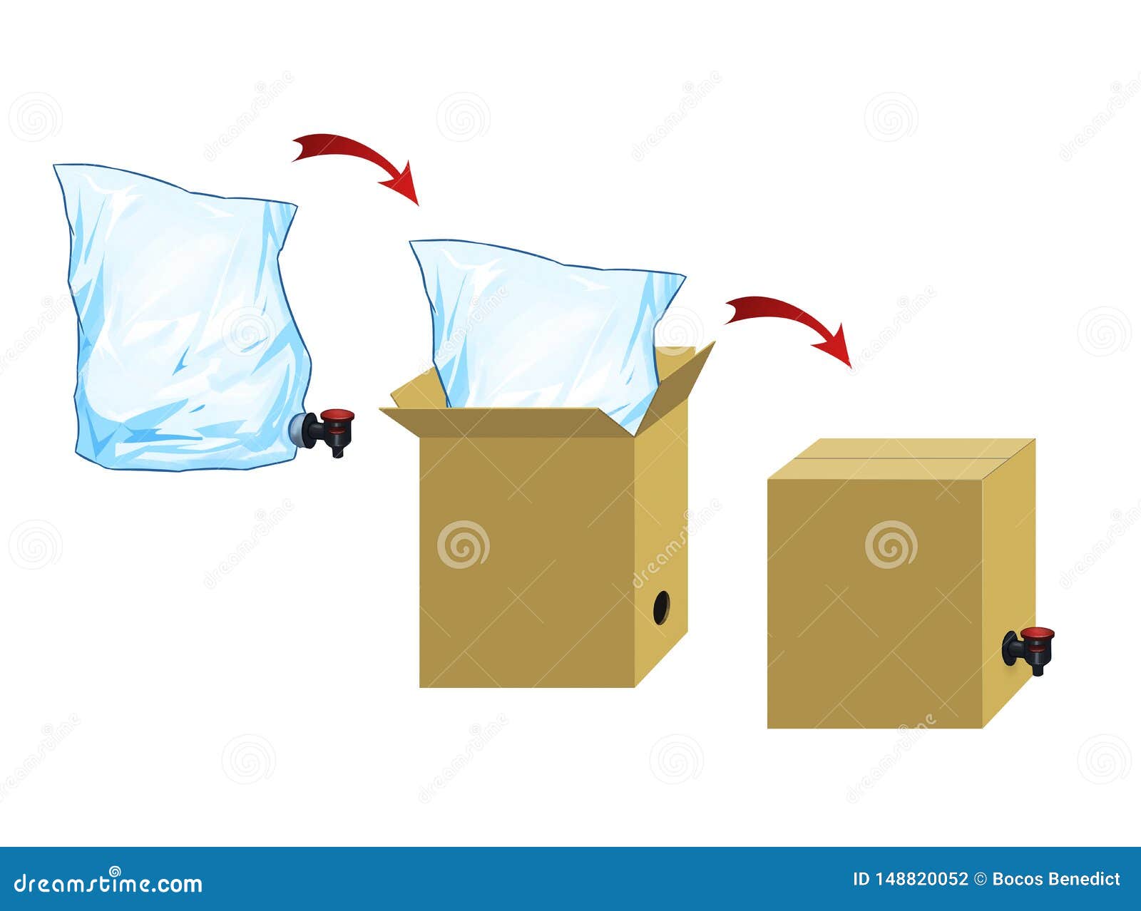 Bag in a box stock illustration. Illustration of liquid - 148820052