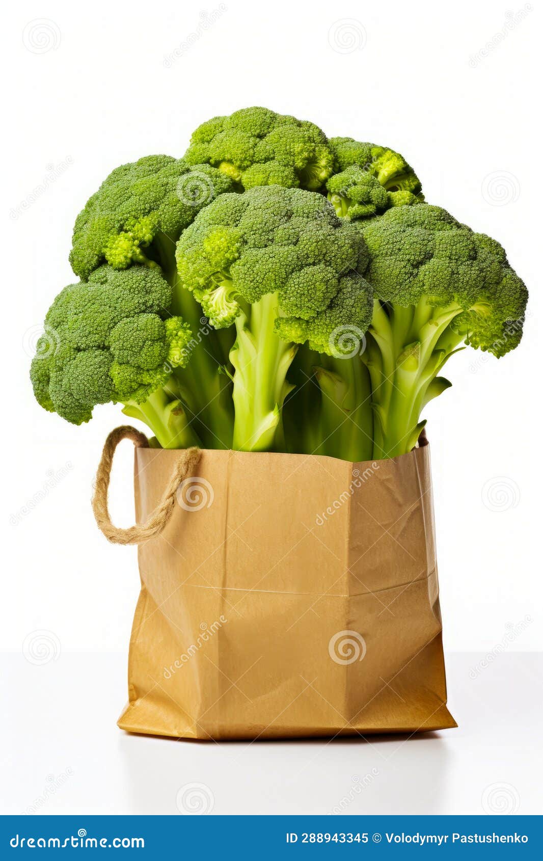 Bag of Broccoli is Sitting on Table Next To White Background ...