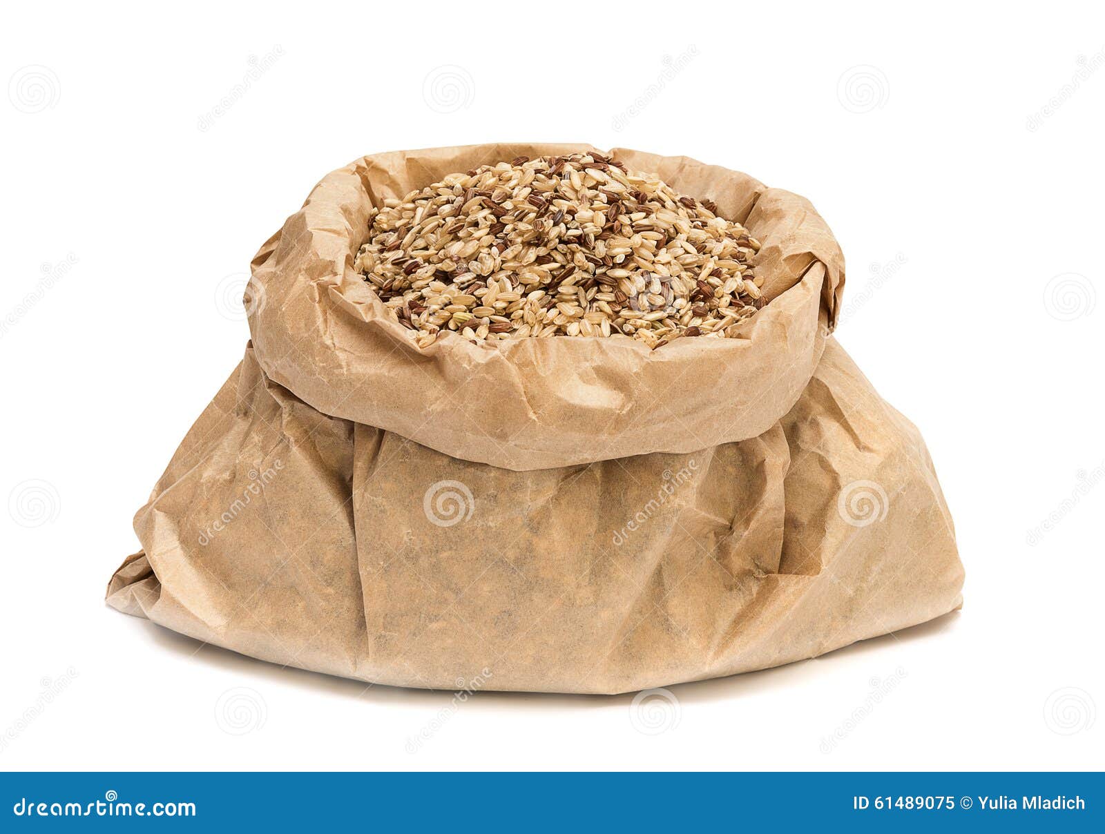 Bag with Brown Rice Isolated Stock Image - Image of seed, chinese: 61489075