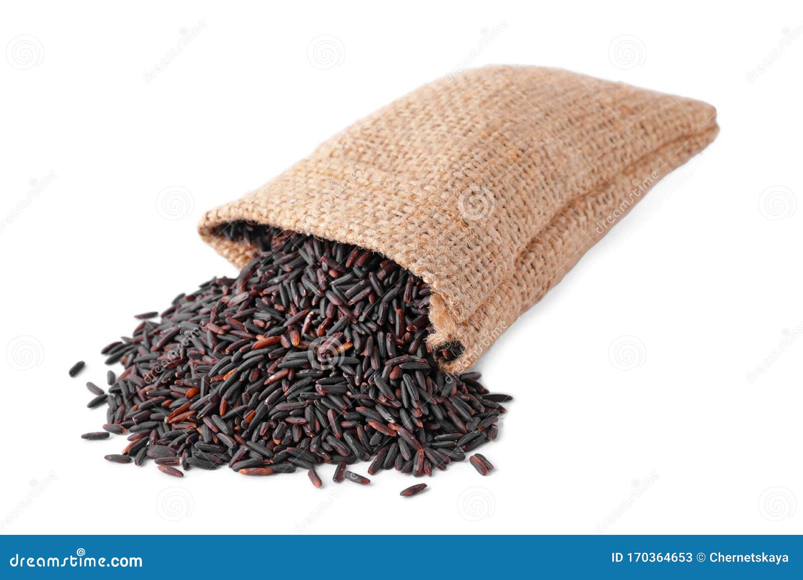 Bag of Brown Rice Isolated on White Stock Image - Image of food ...