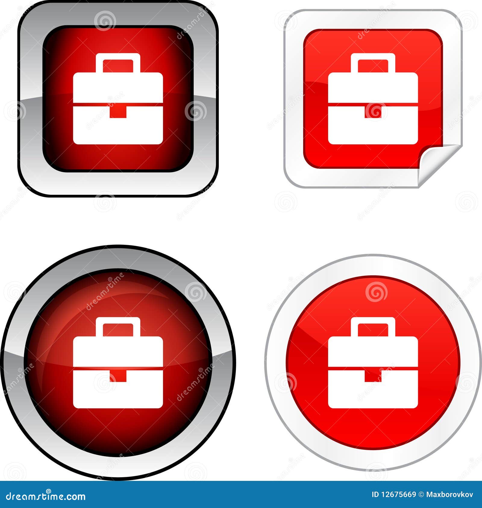 Bag button set. stock vector. Illustration of sticker - 12675669