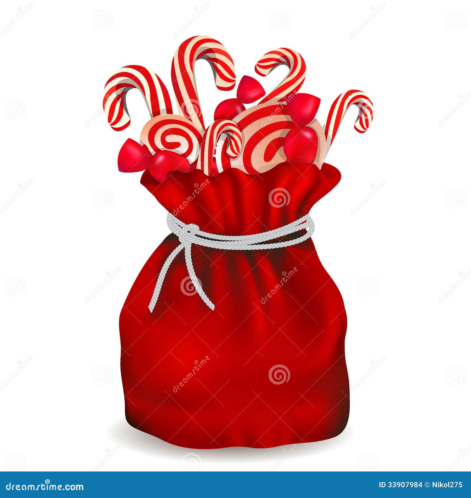 Bag Of Candy Stock Vector Illustration Of Santa Present 33907984