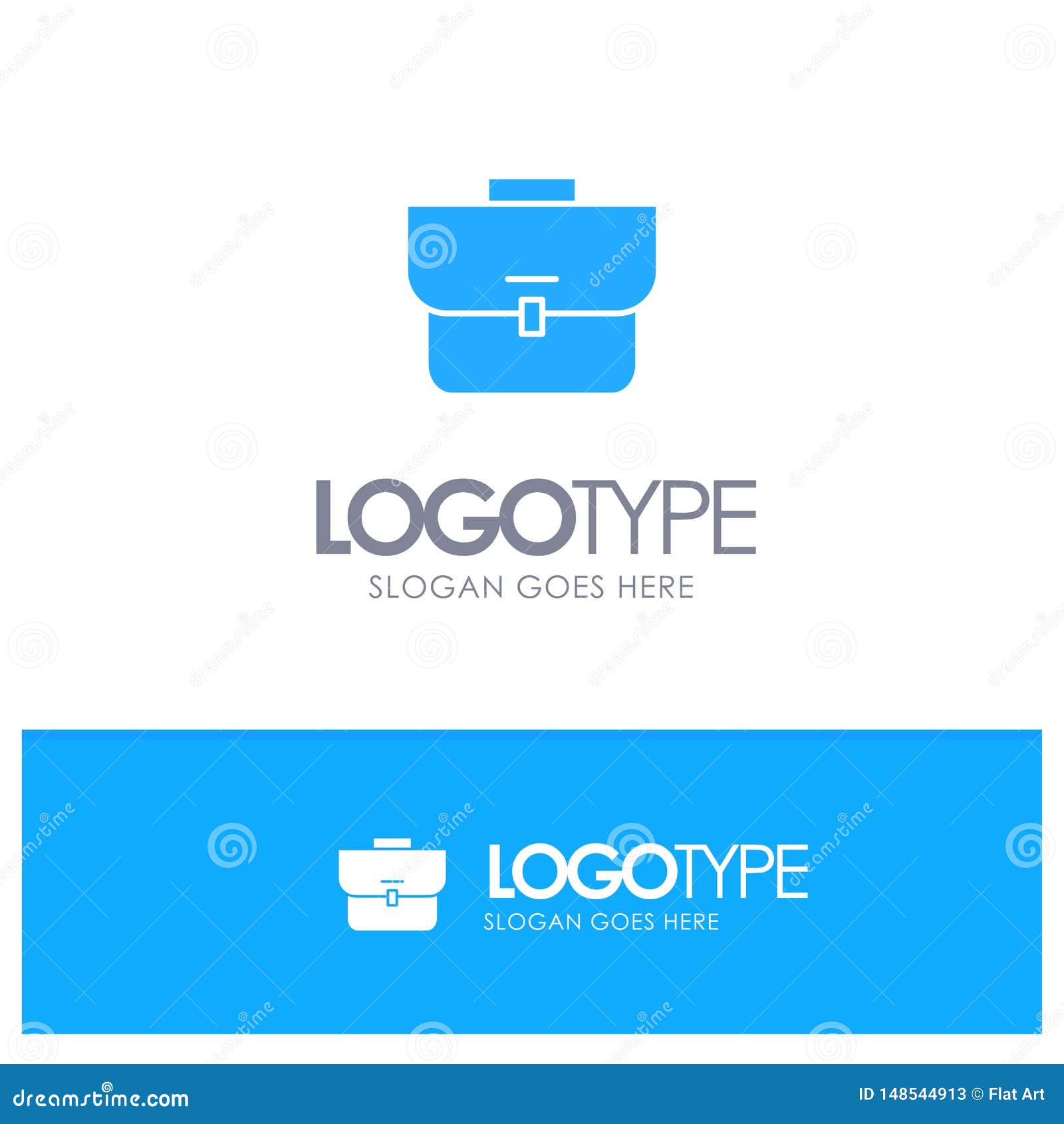 Bag, Case, Suitcase, Workbag Blue Solid Logo with Place for Tagline ...
