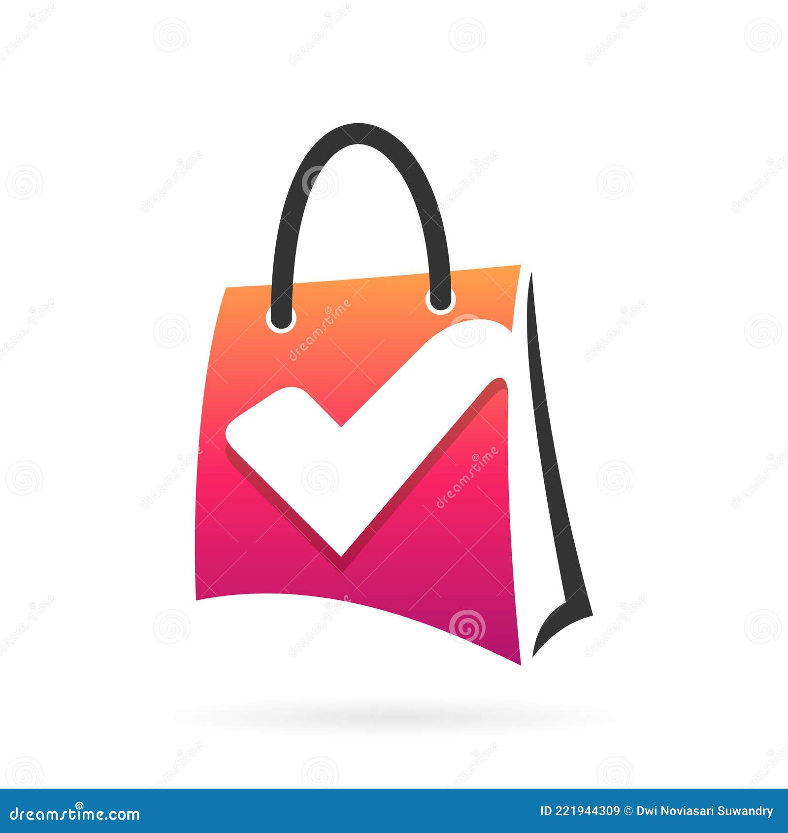 Shopping Bag Check Mark Logo Design Stock Vector - Illustration of ...