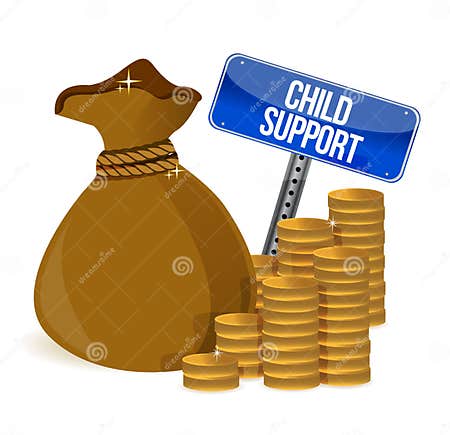 Bag with Child Support Signs Stock Illustration - Illustration of ...