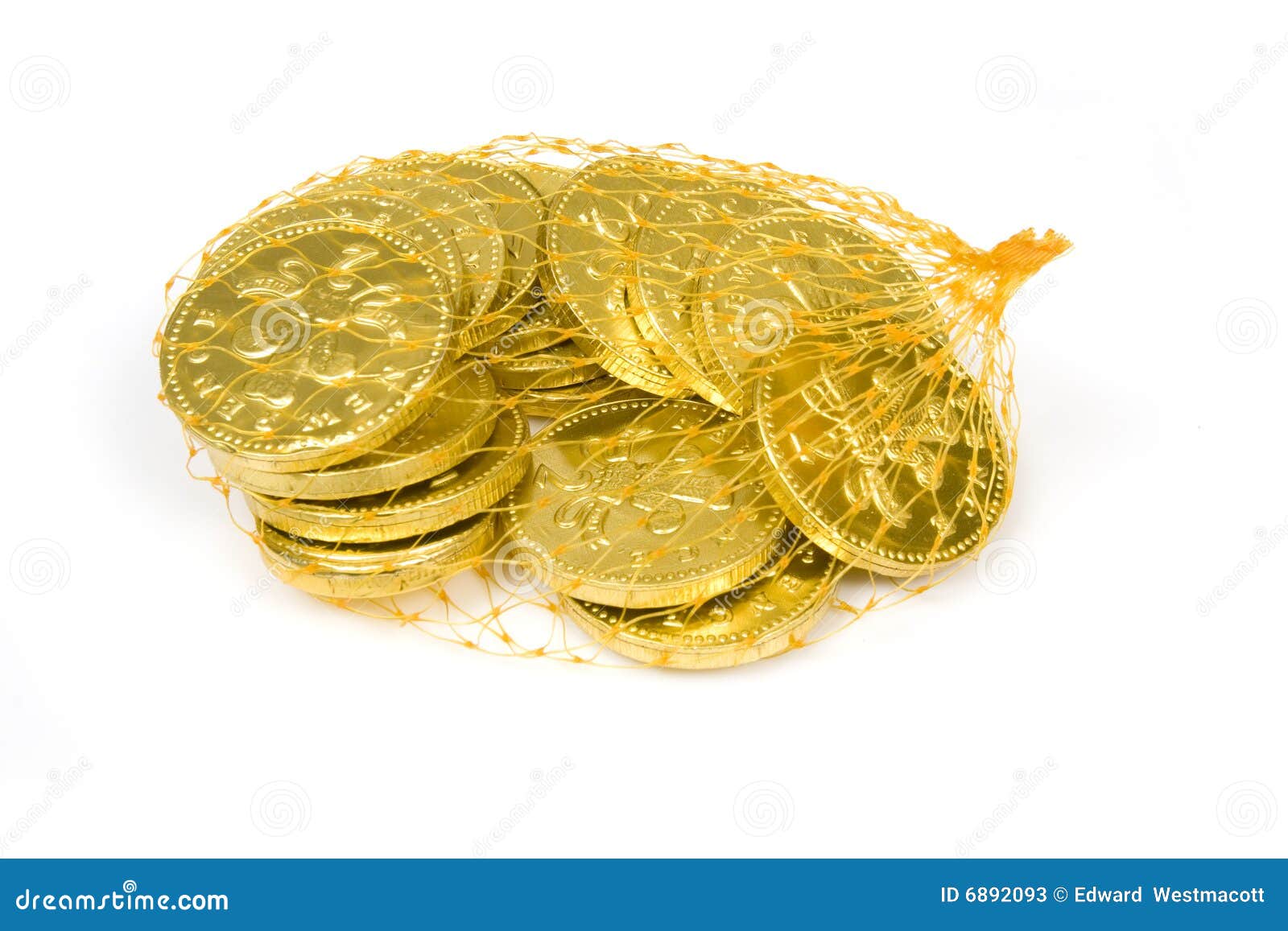 Bag of Chocolate Penny Coins Stock Image - Image of childhood ...