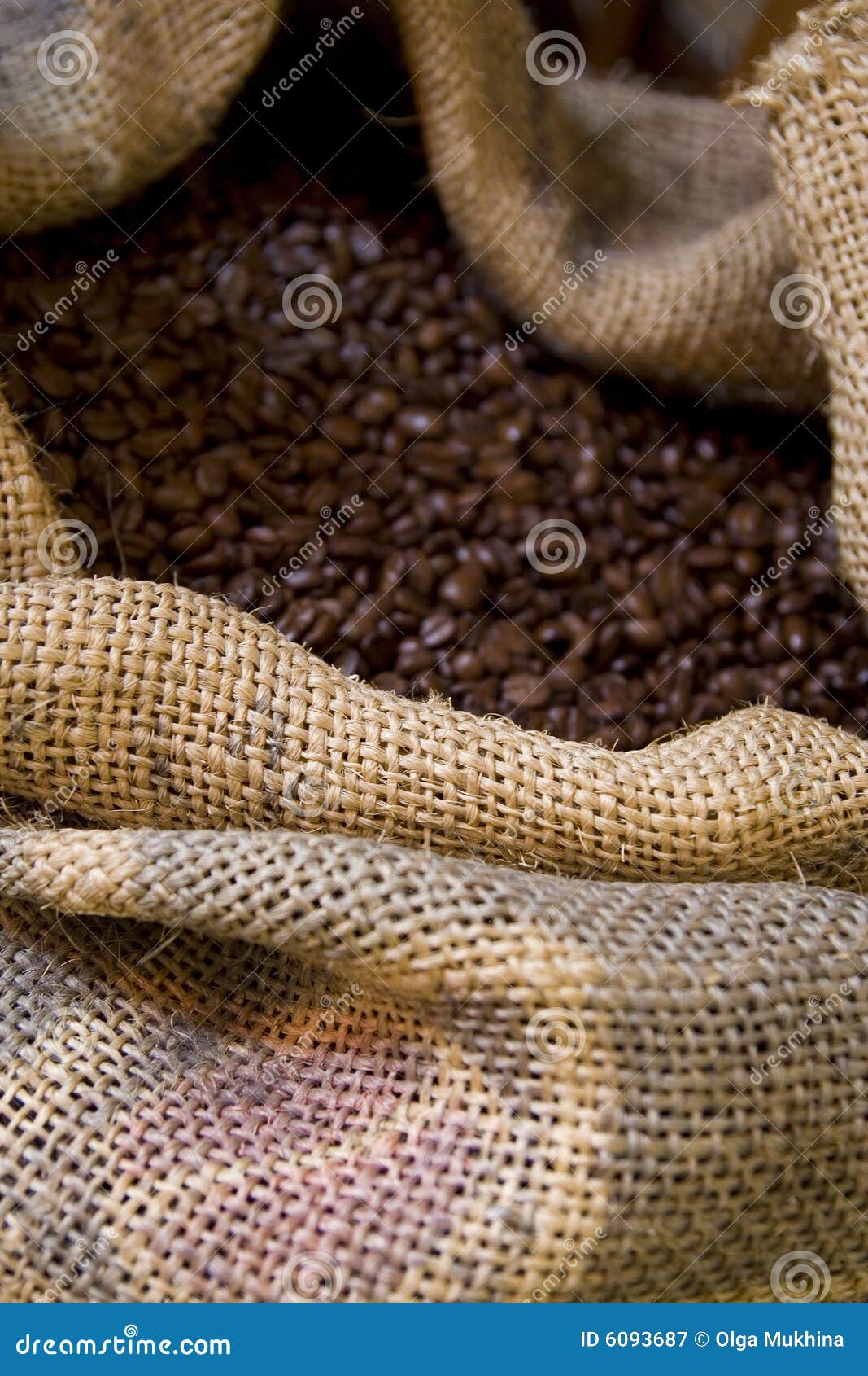 Bag with coffee stock image. Image of plantation, grain - 6093687